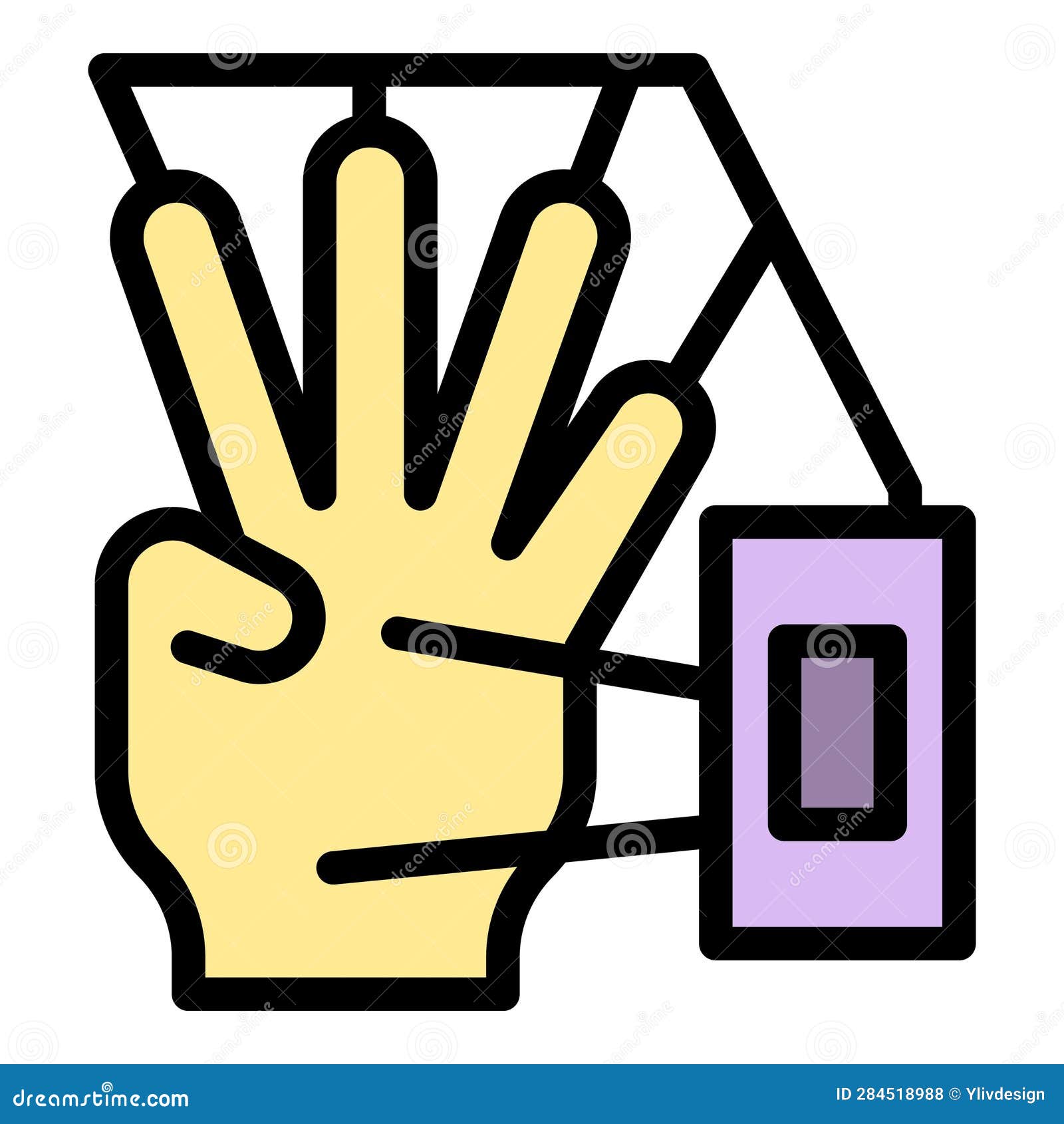 Hand Identification Icon Vector Flat Stock Illustration - Illustration ...