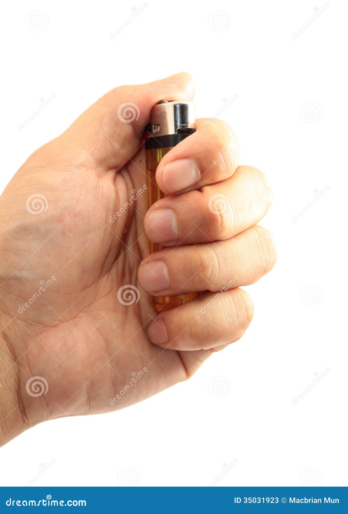 Hand igniting a lighter stock image. Image of finger - 35031923