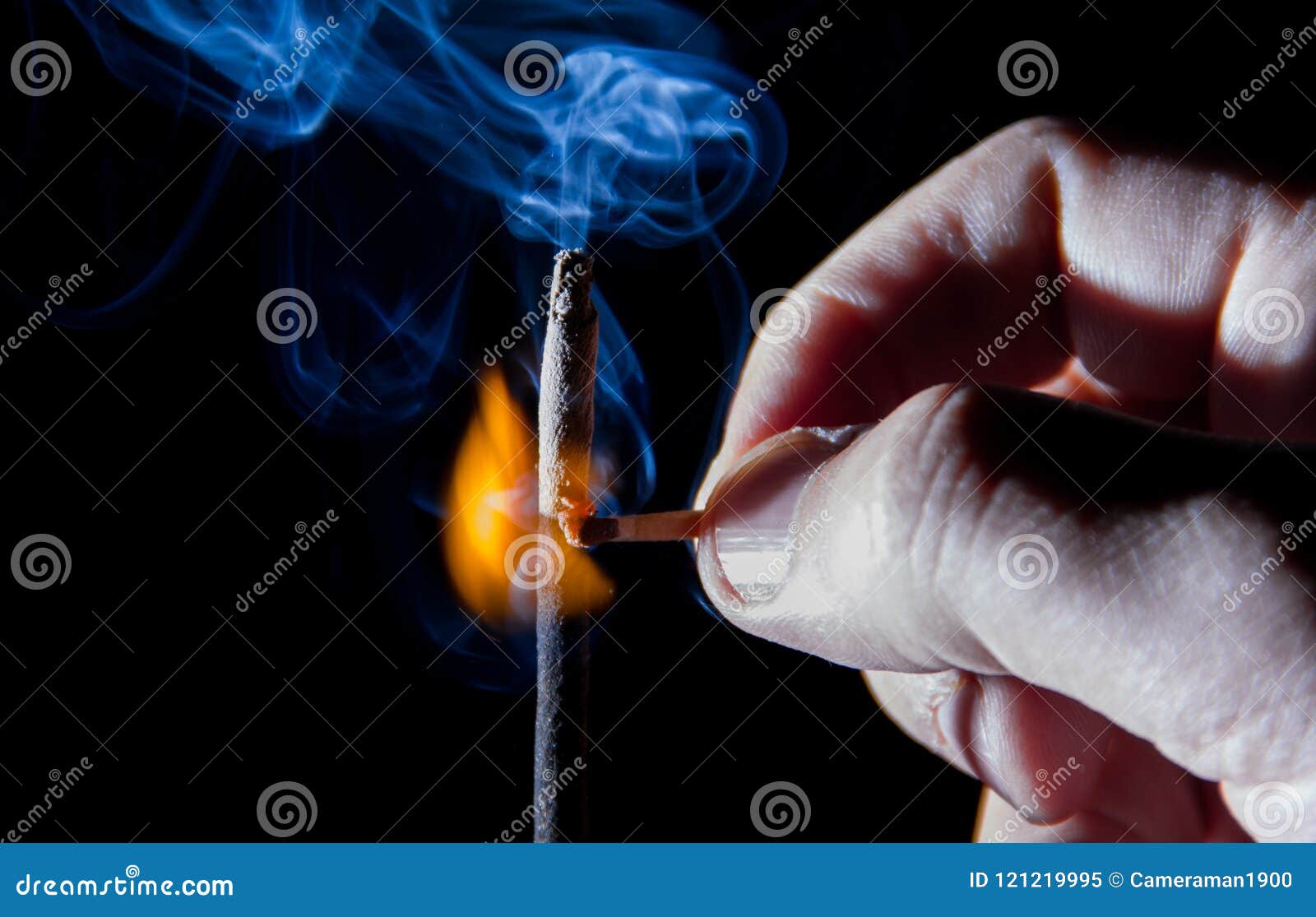 Hand ignition match stock image. Image of burnt, concept - 121219995