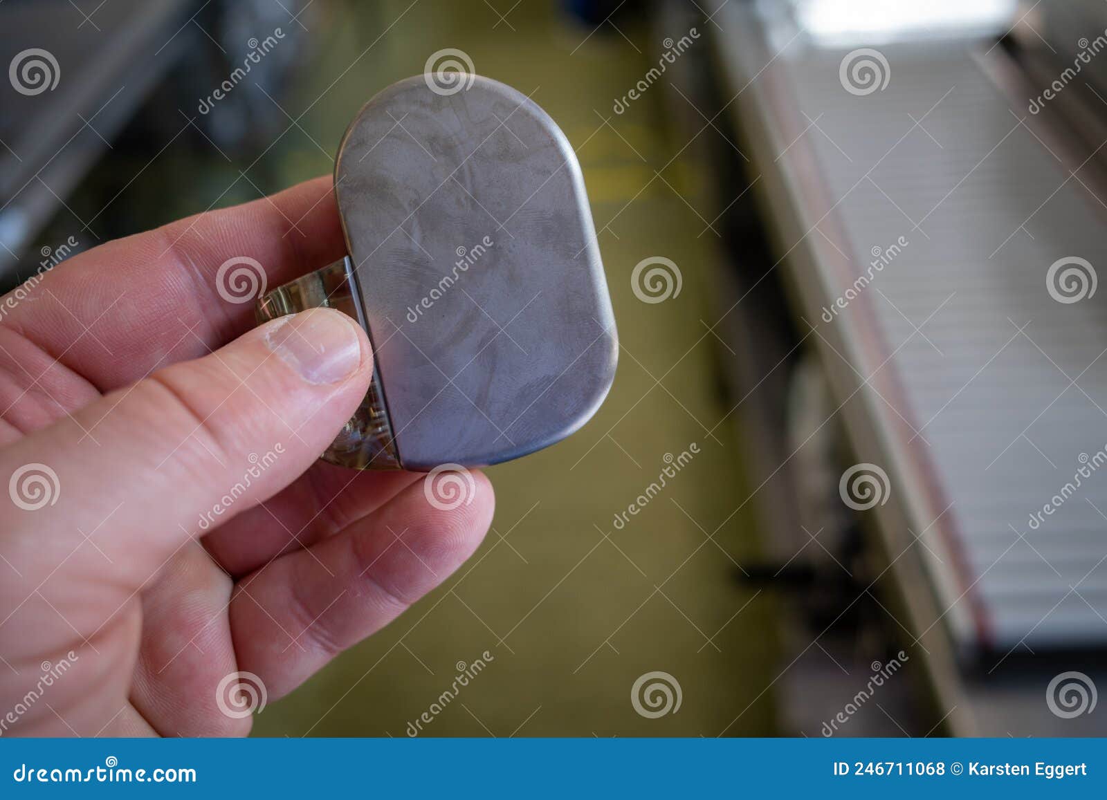 In a Hand is an Implantable Defibrilator Stock Photo - Image of ...