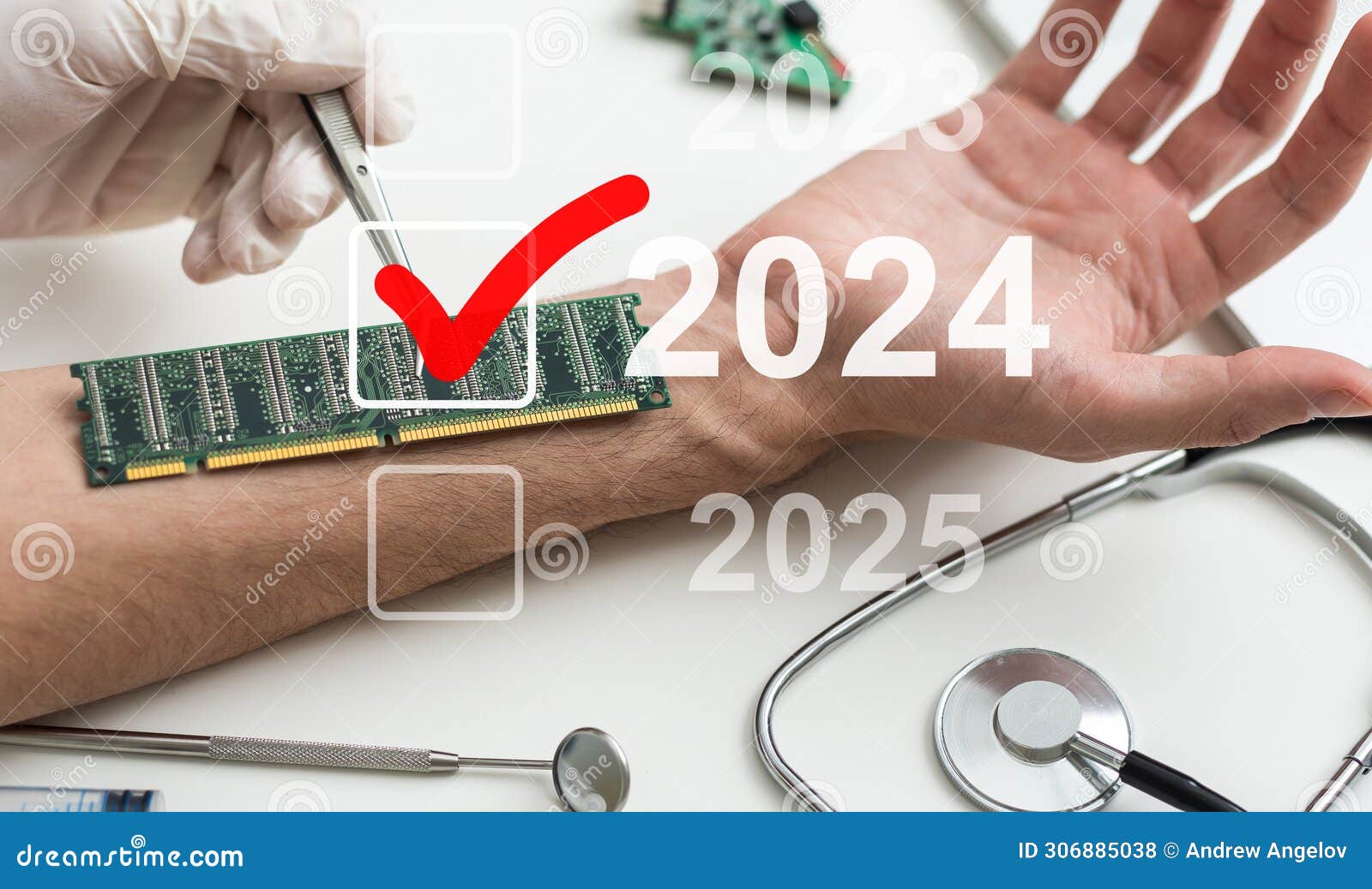 Hand with Implantation of Micro Chip. X-Ray View Close-up. Chipization ...