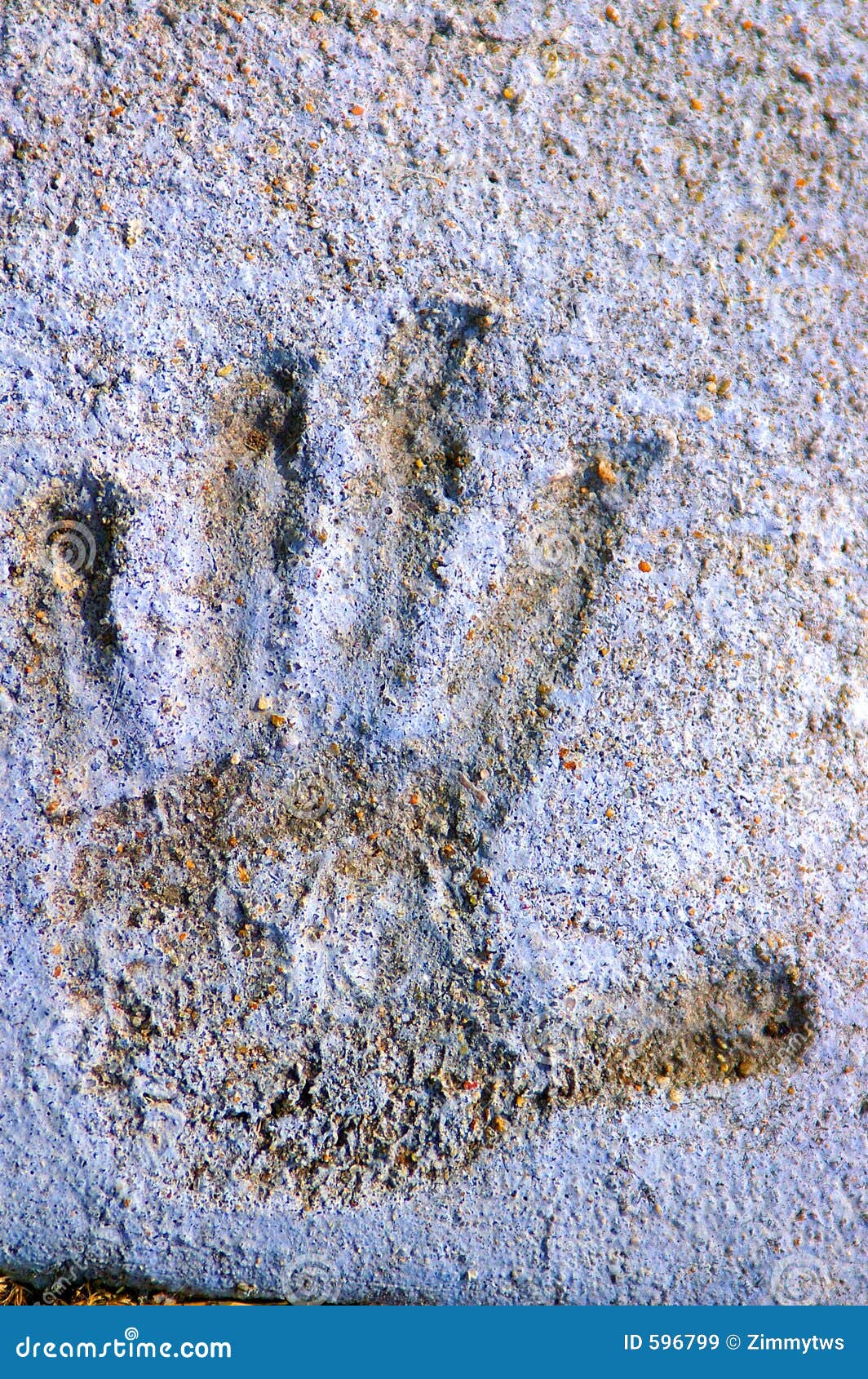 Hand impression stock image. Image of palm, blue, grit - 596799