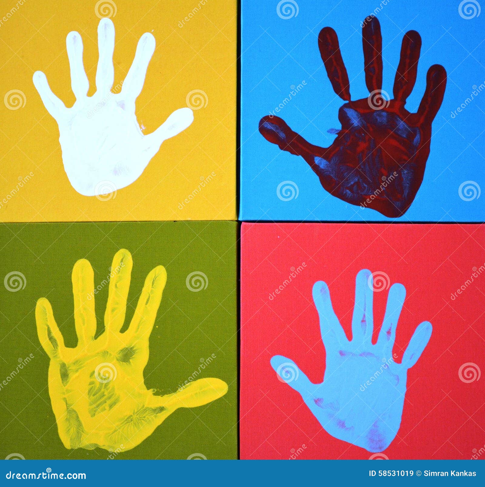 Hand impressions on canvas stock illustration. Illustration of ...