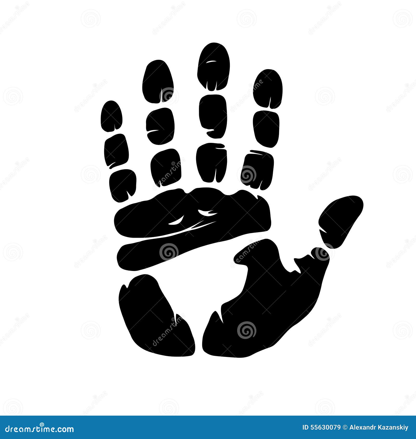 Hand imprint stock vector. Illustration of finger, illustrations - 55630079