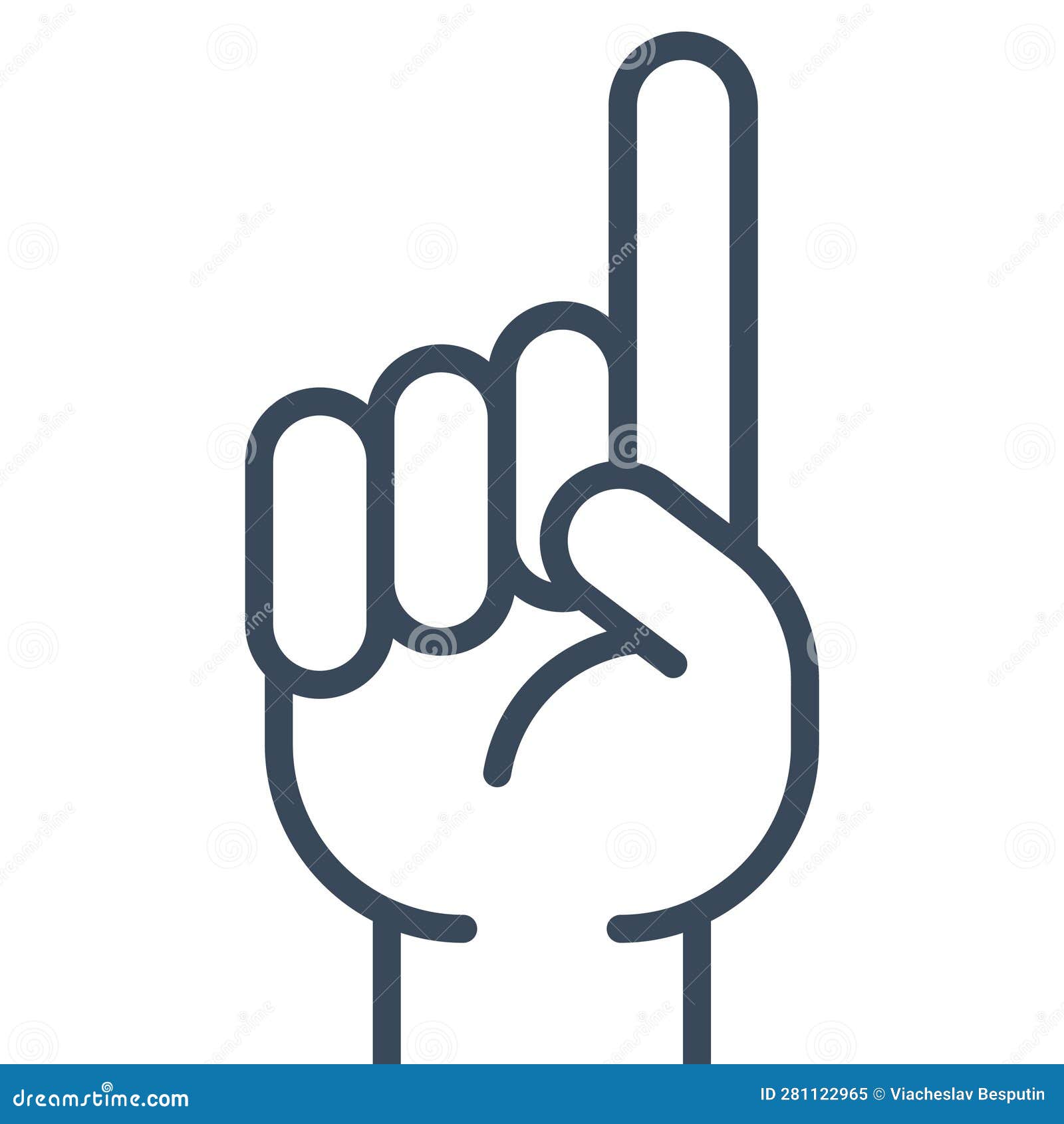 Hand with Index Finger Icon. Stock Vector - Illustration of thin ...