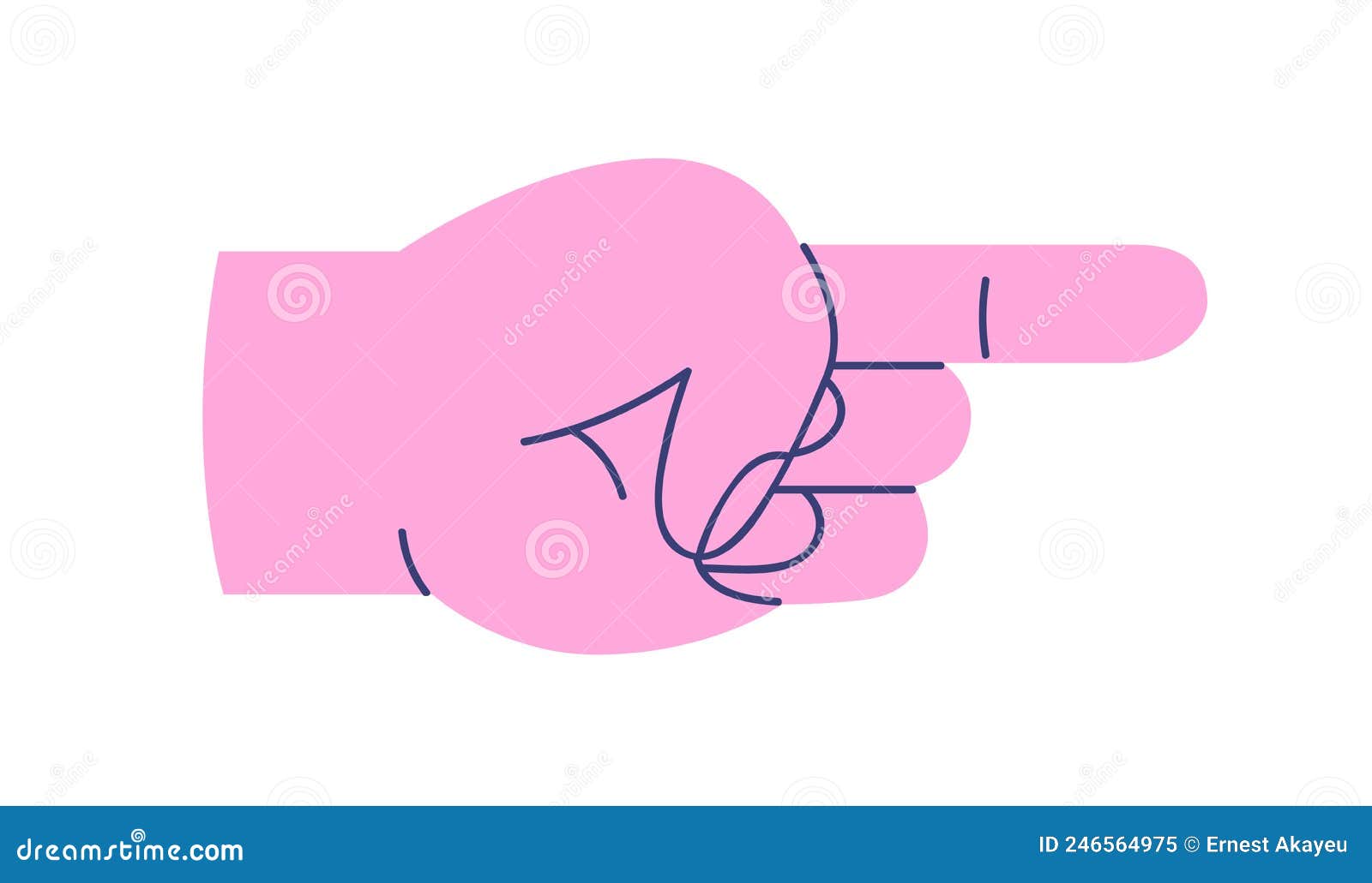 Hand with Index Finger Pointing, Aiming, Indicating Right Icon ...