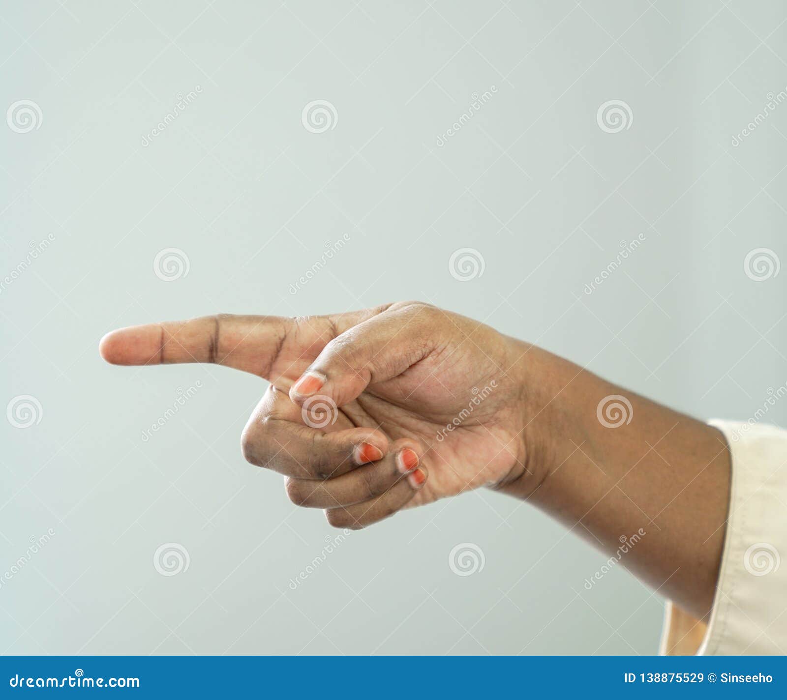 Hand with Index Finger Pointing Stock Image - Image of gesture, sleeve ...