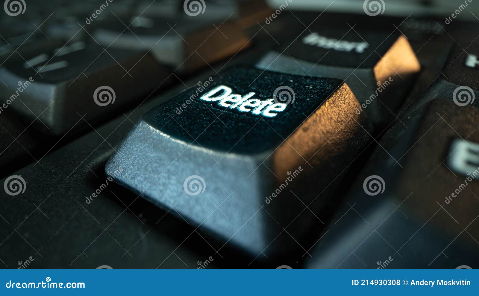 Macro Shot of Deletebutton on the Keyboart Stock Photo - Image of push ...