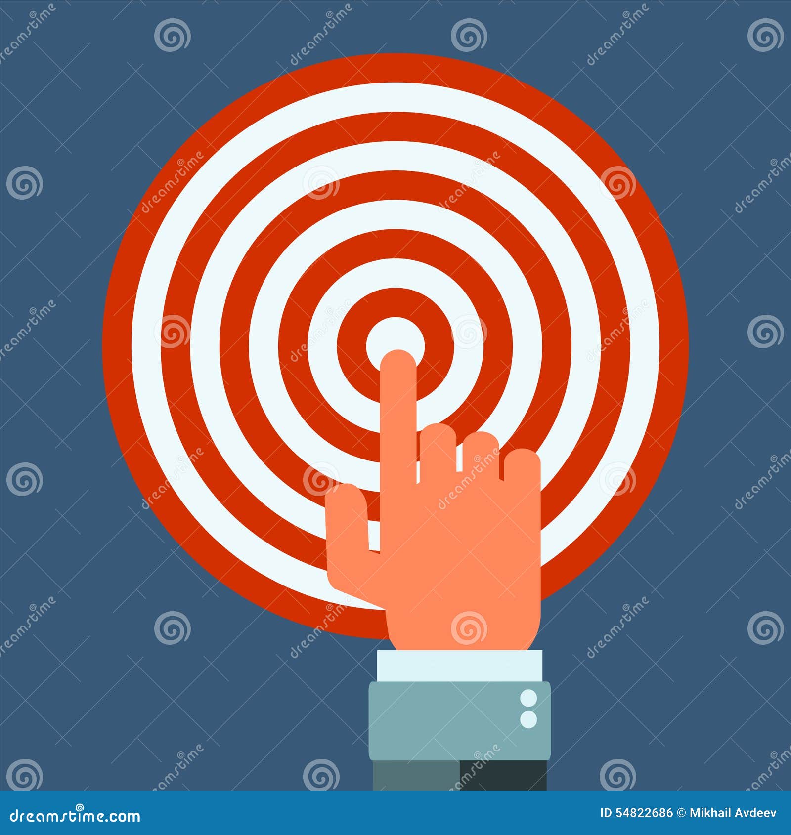 Hand with Index Finger Touching a Target Stock Vector - Illustration of ...