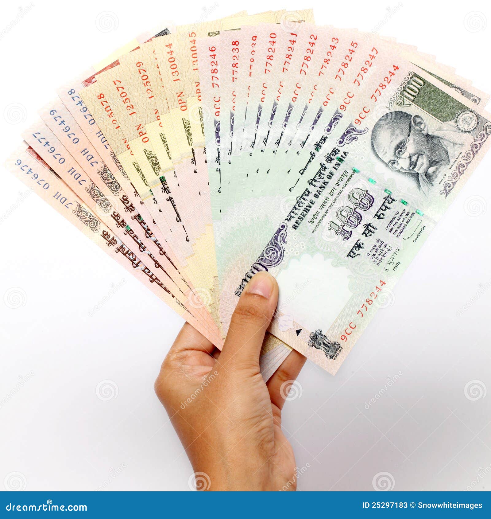 Hand with Indian Rupee Notes Stock Image - Image of note, currency ...