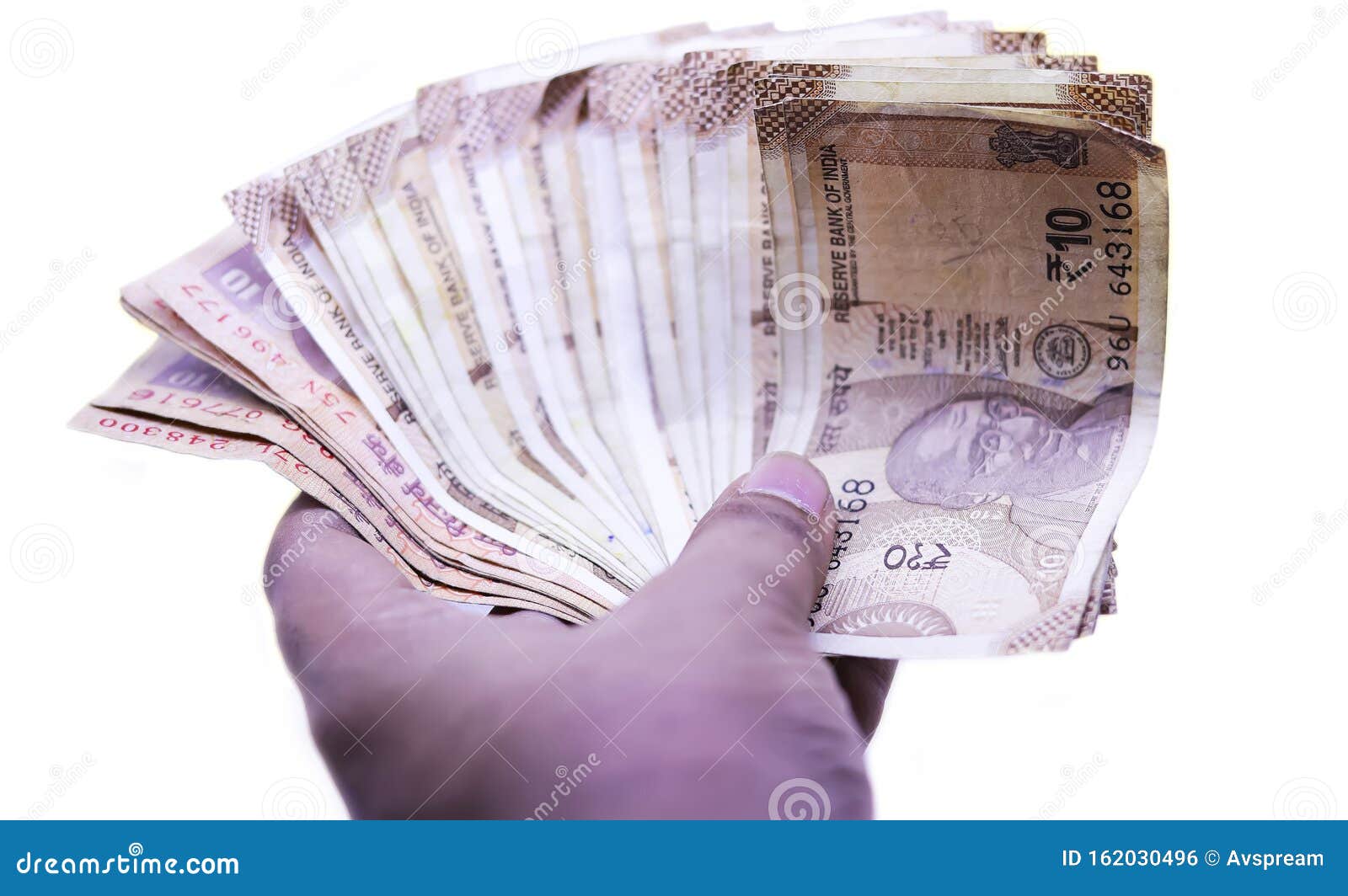 Hand with Indian Ten Rupee Notes. Stock Photo - Image of notes, concept ...