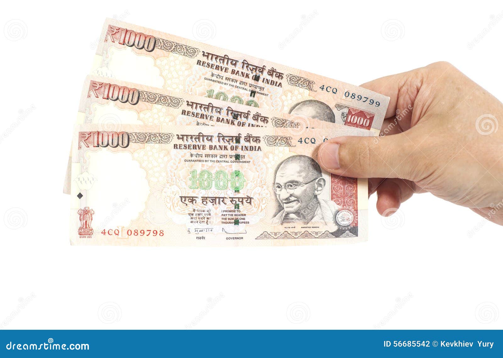 Hand with Indian Thousand Rupee Notes Stock Photo - Image of exchange ...