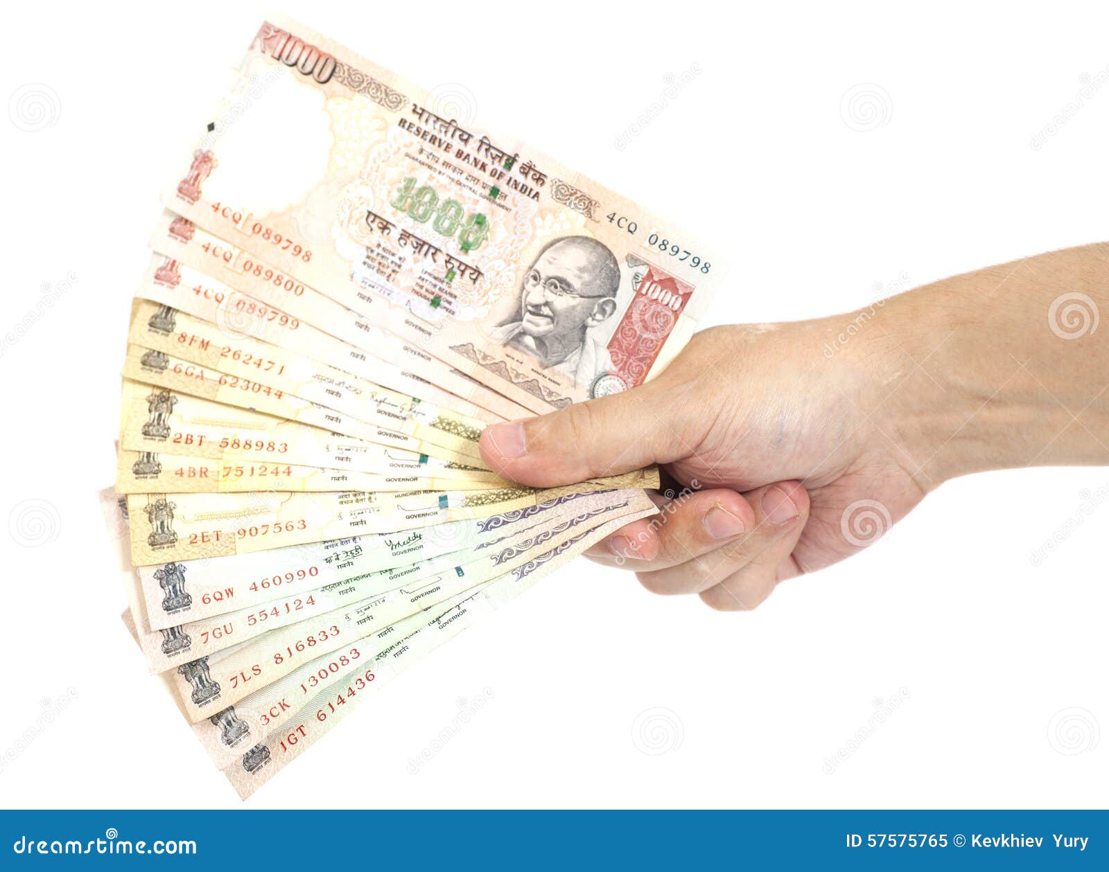 Hand with Indian Thousand Rupee Notes Stock Image - Image of isolated ...