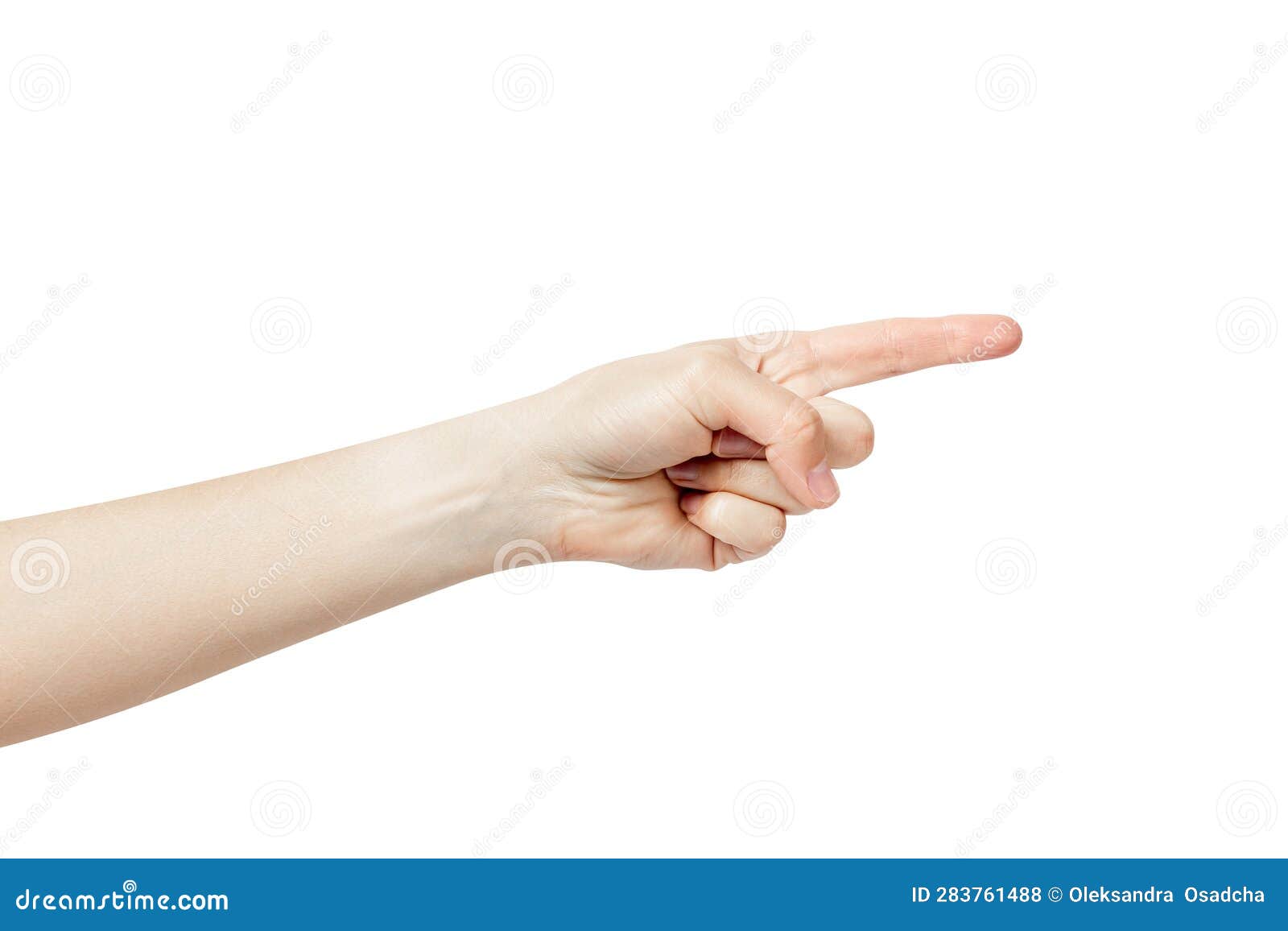 The Hand Indicates the Direction. Finger Pointing Gesture Stock Photo ...
