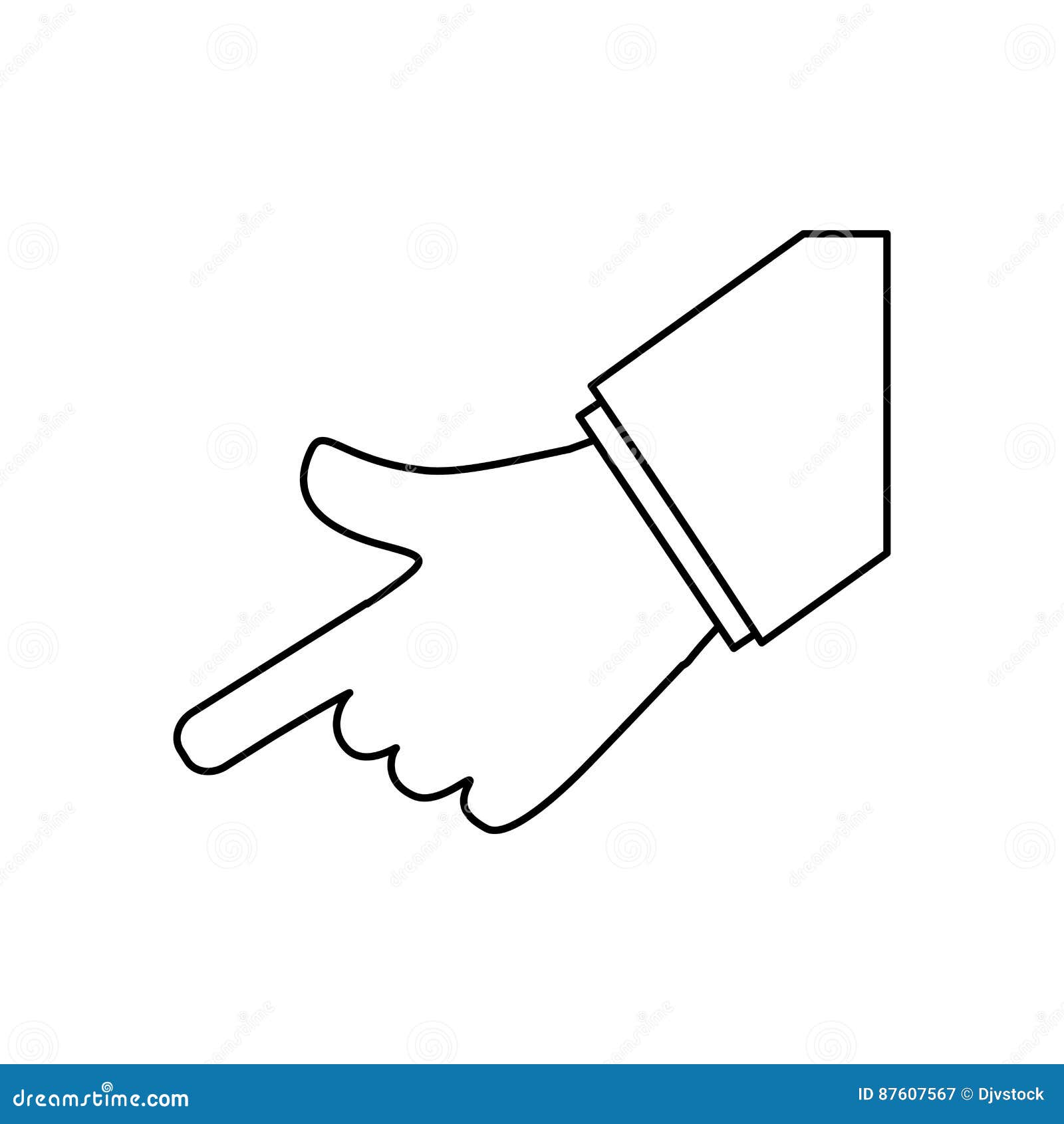 Hand indication sign stock illustration. Illustration of closeup - 87607567