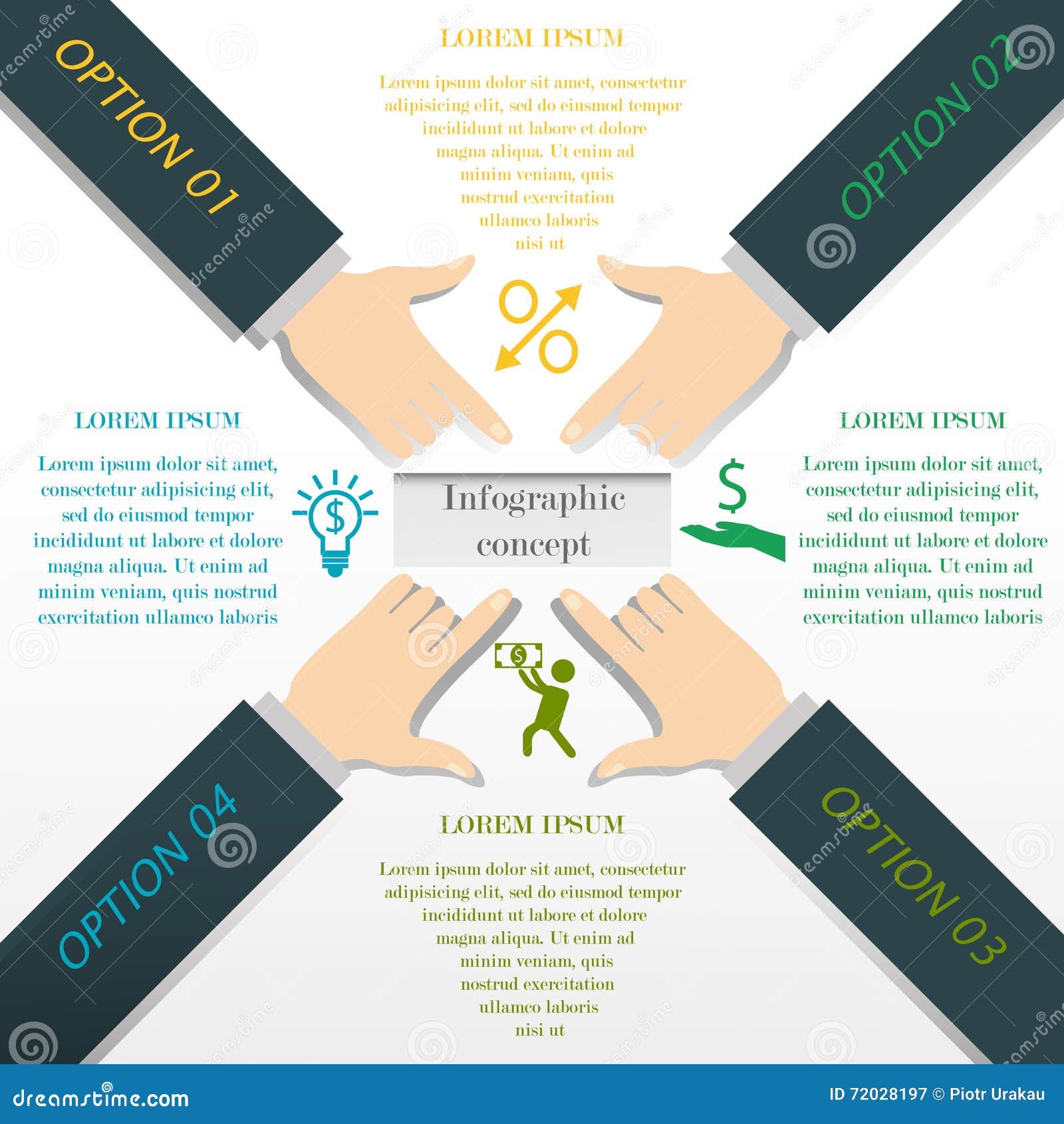 Hand-infographic Konzept vektor abbildung. Illustration von wahl - 72028197