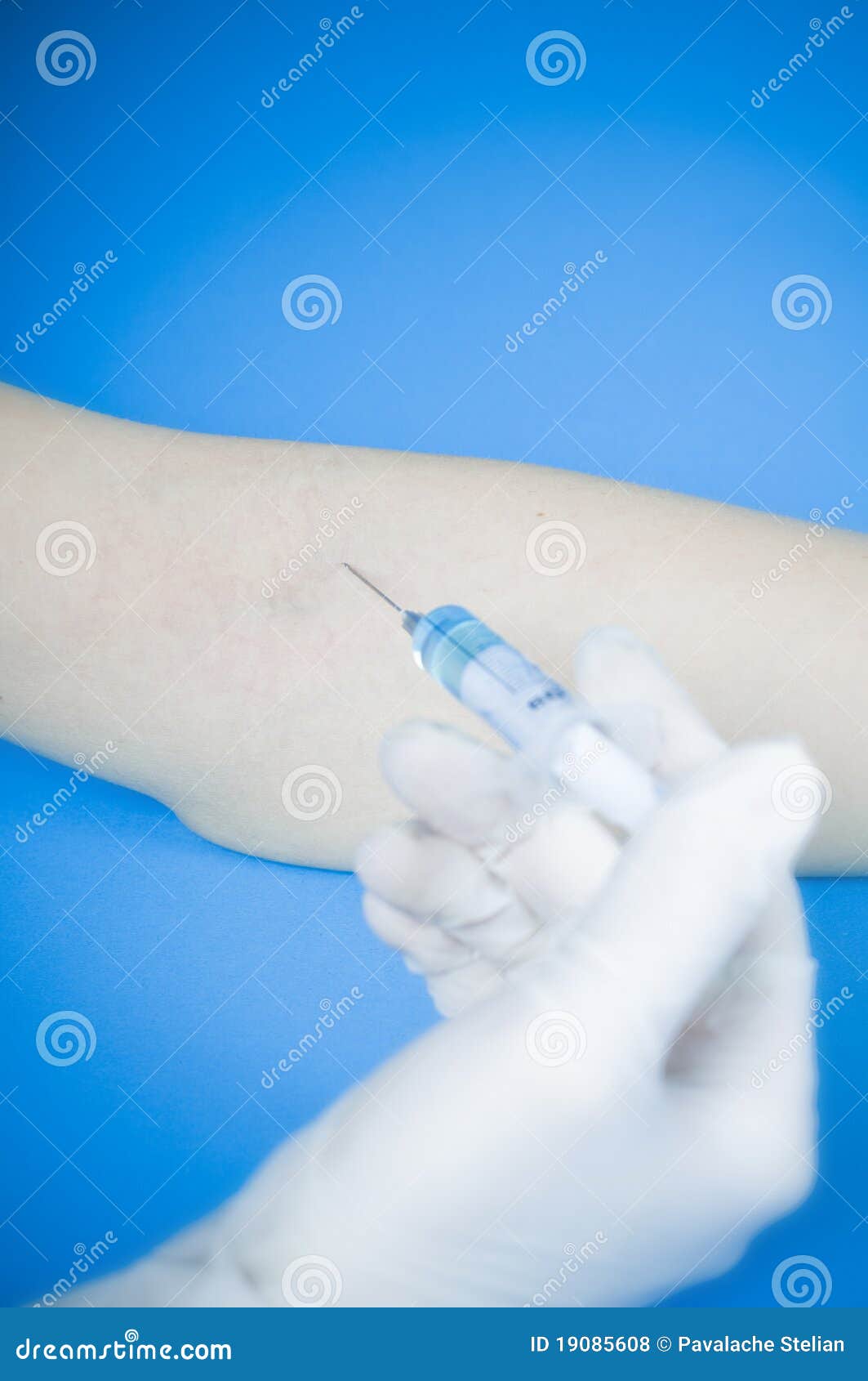 Hand with injection stock photo. Image of fever, injection - 19085608