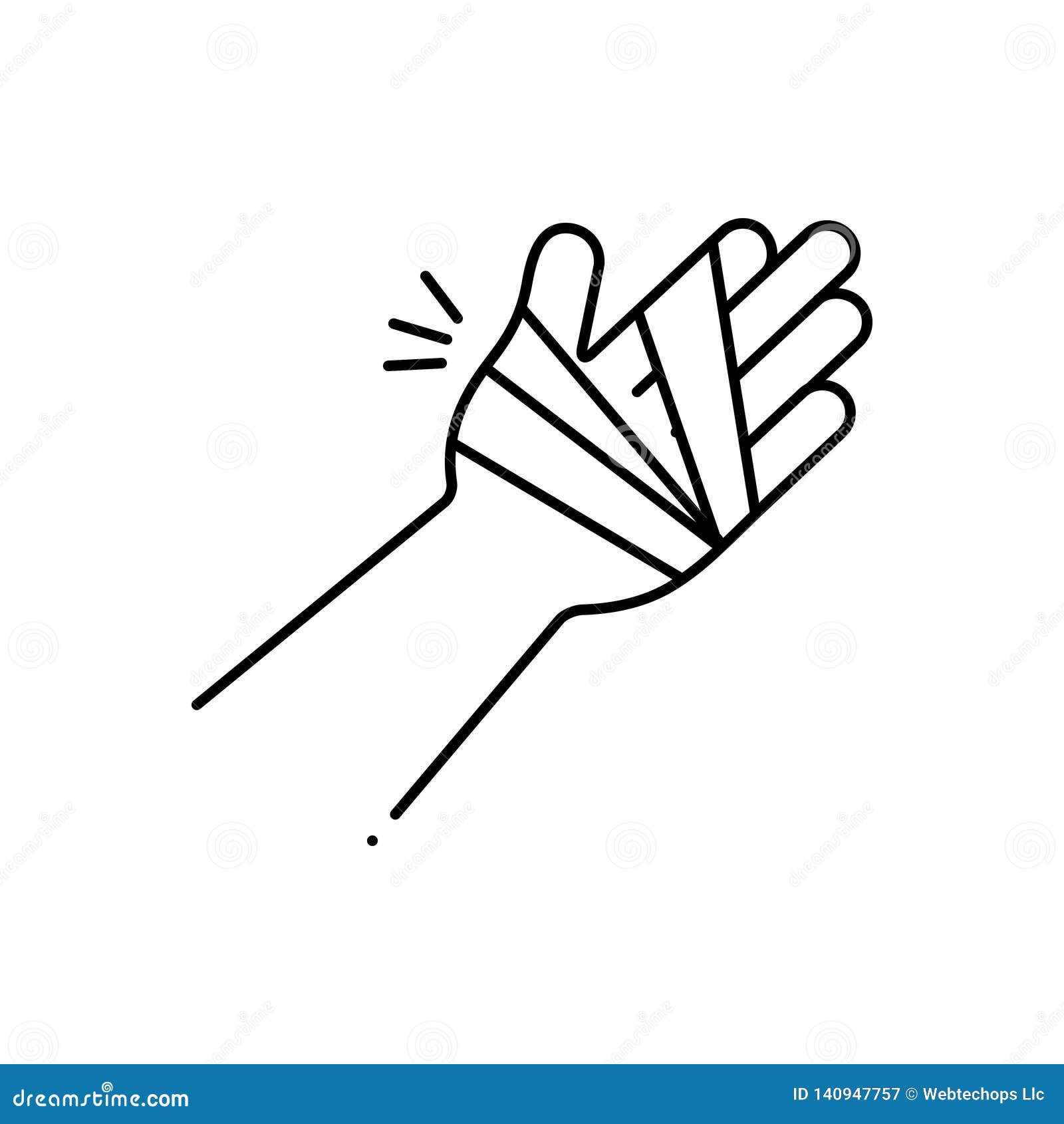 Black Line Icon for Hand Injury, Bandaged and Damage Stock Vector ...