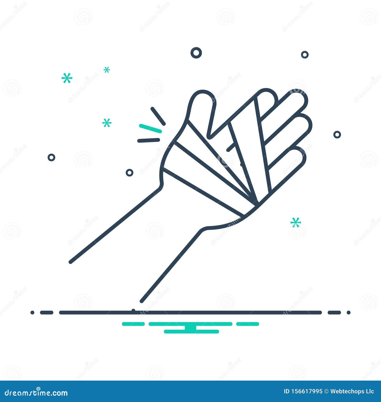 Black Mix Icon for Hand Injury, Bandaged and Damage Stock Vector ...