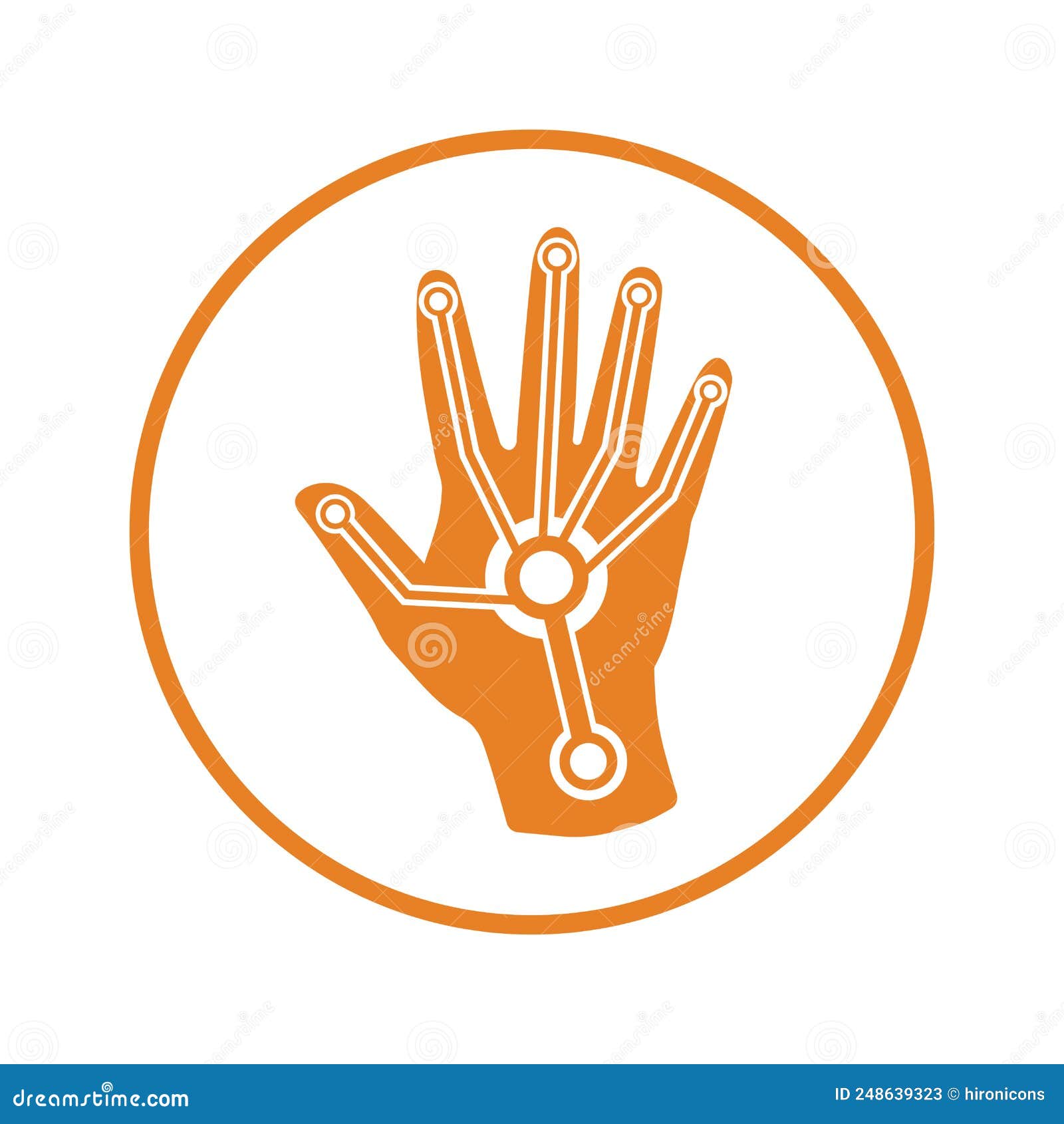 Hand, Input Icon. Orange Color Vector EPS Stock Illustration ...