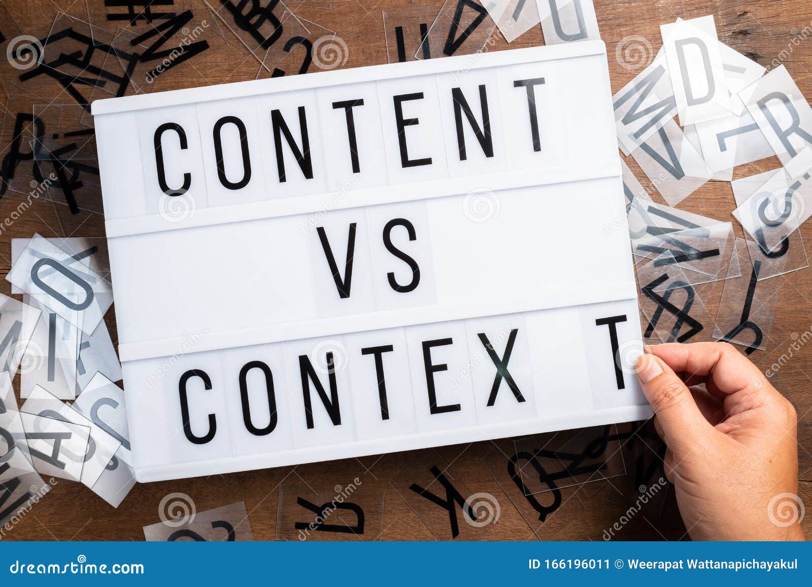Content Versus Context stock image. Image of article - 166196011