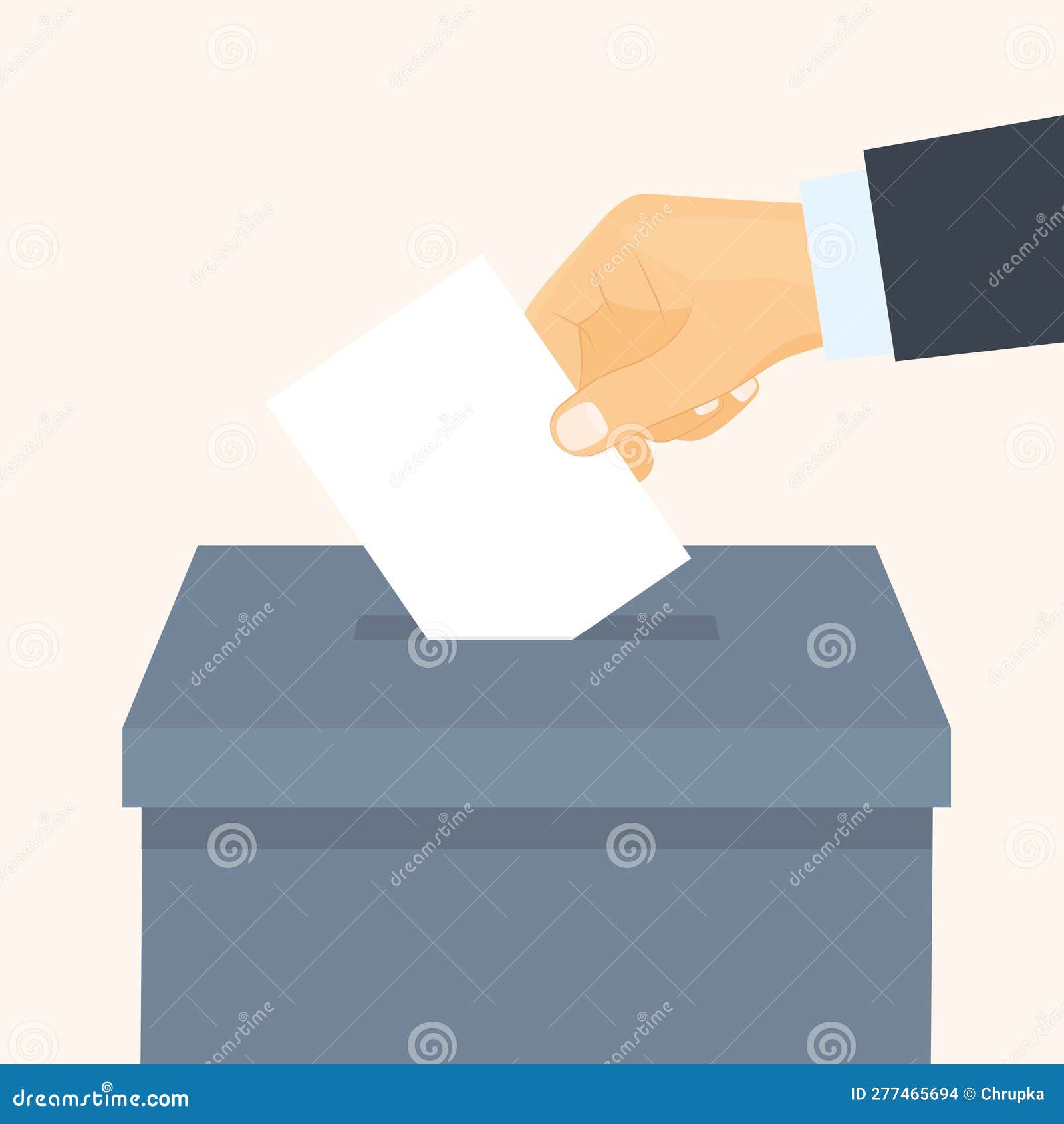Hand Inserting a Ballot Paper into Voting Box Stock Vector ...