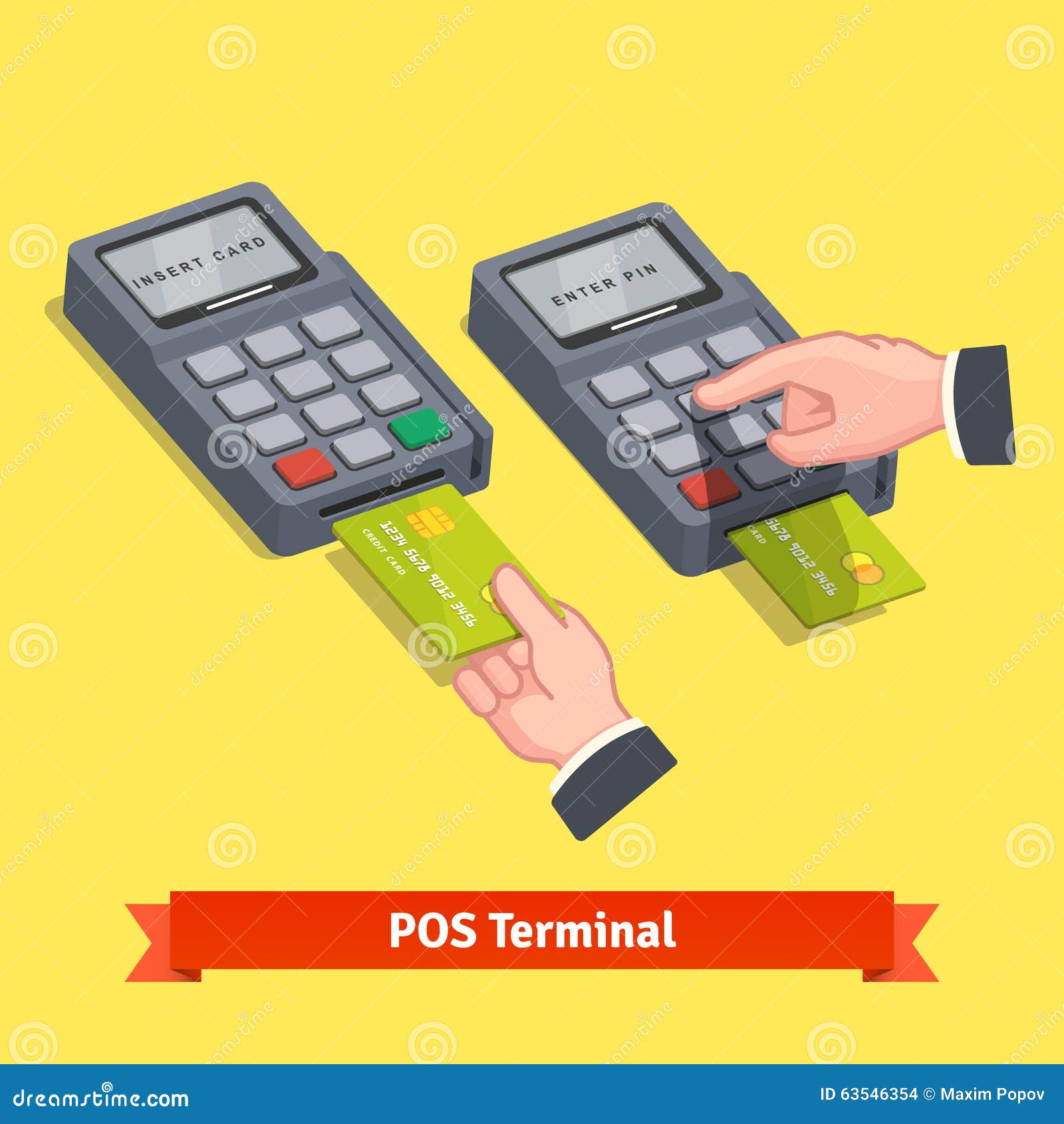 EDC Machine With Card Inserted. Simple Illustration In Black And White ...