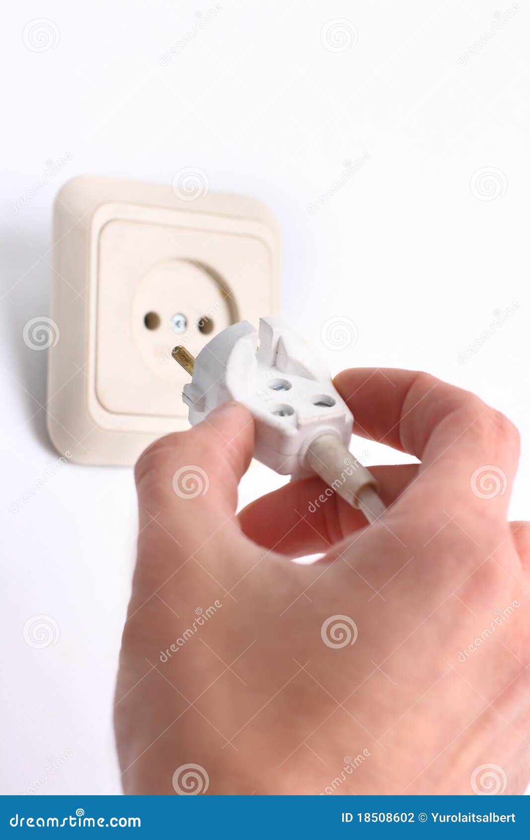 Hand Inserting Green Electrical Stock Photo - Image of saving, hold ...
