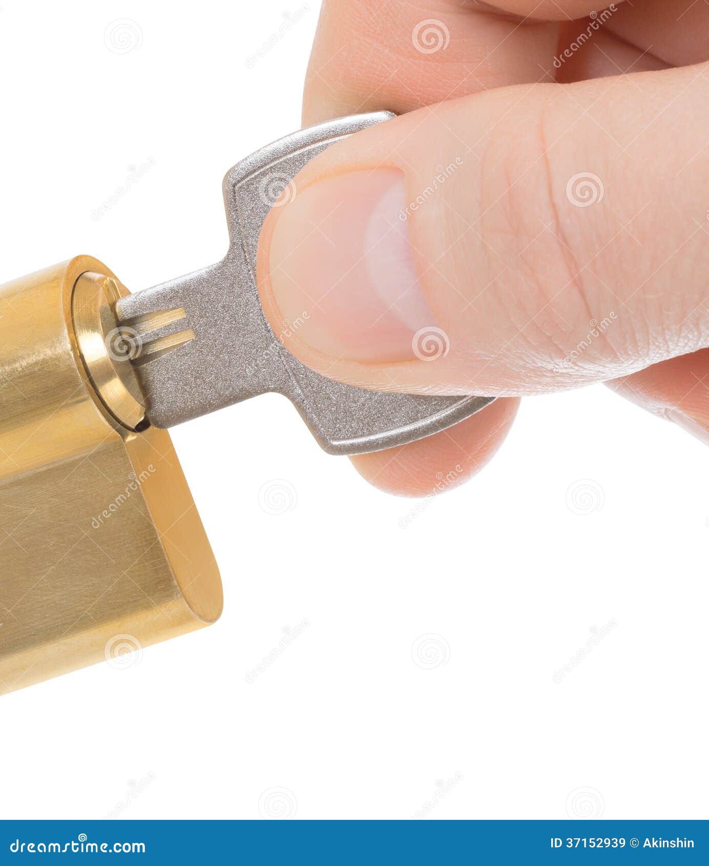 Hand Inserting Keys in Lock Stock Image - Image of deadbolt, rent: 37152939