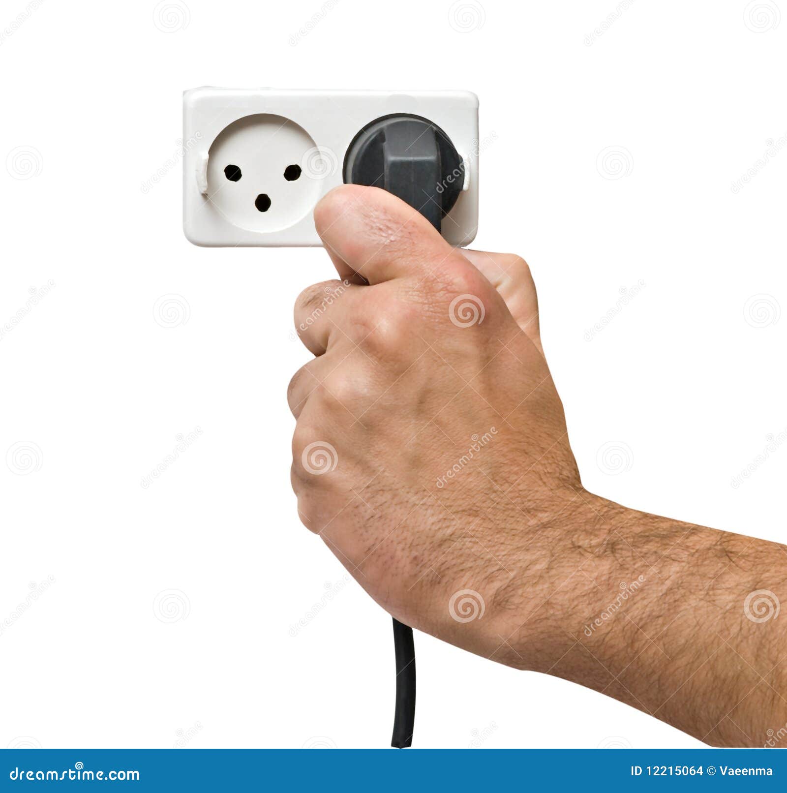 Hand Inserting Power Plug To Socket Stock Photo - Image of hand, person ...