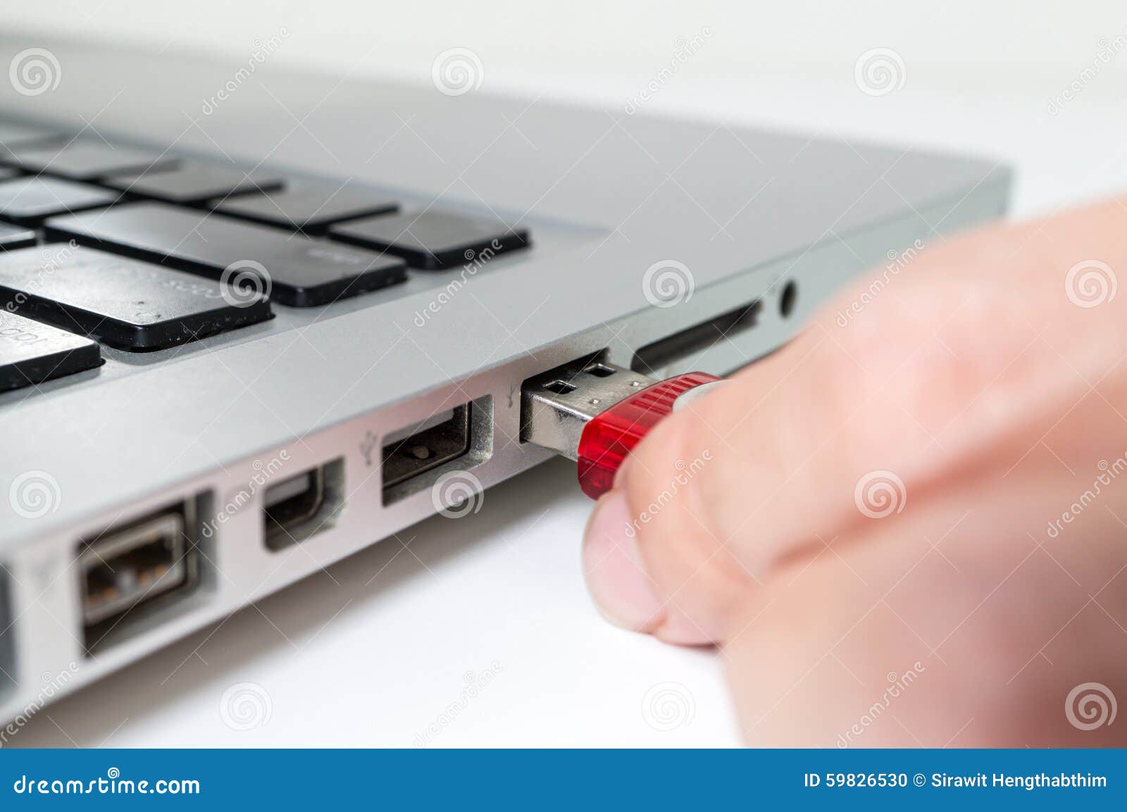Hand Inserting Usb Memory Stick Stock Photo - Image of removable ...