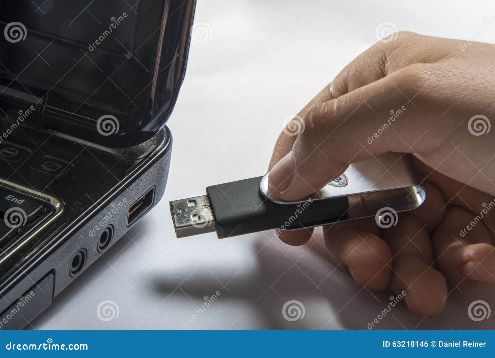 Hand Inserting Usb Memory Stick Stock Photo - Image of connection, disk ...