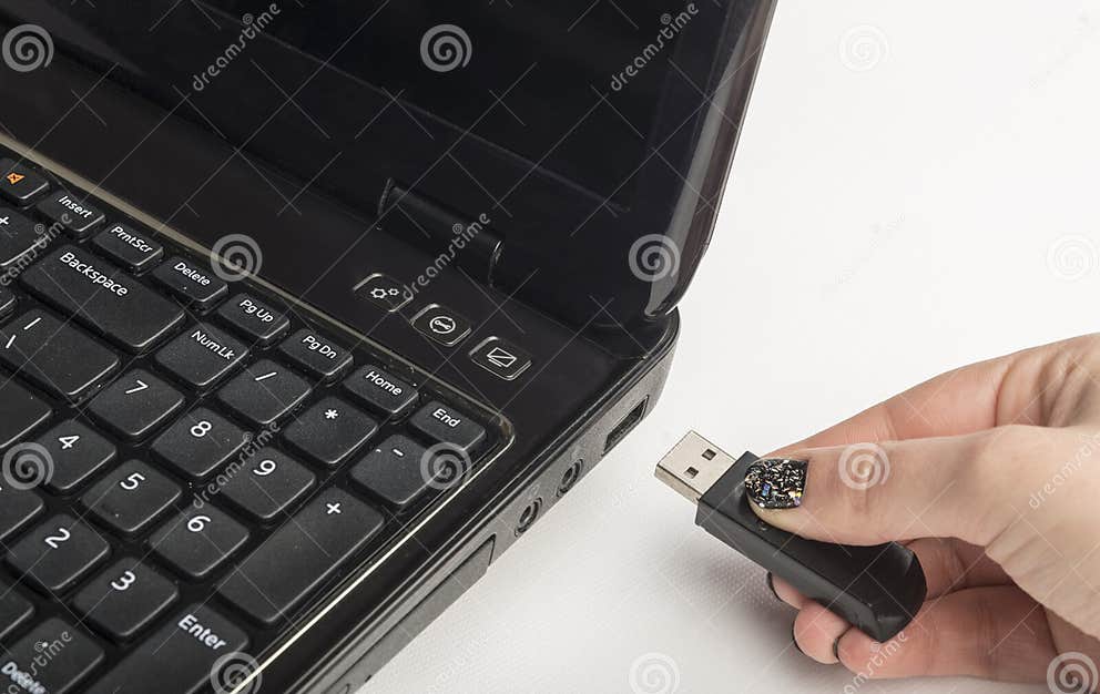Hand Inserting Usb Memory Stick Stock Image - Image of business ...