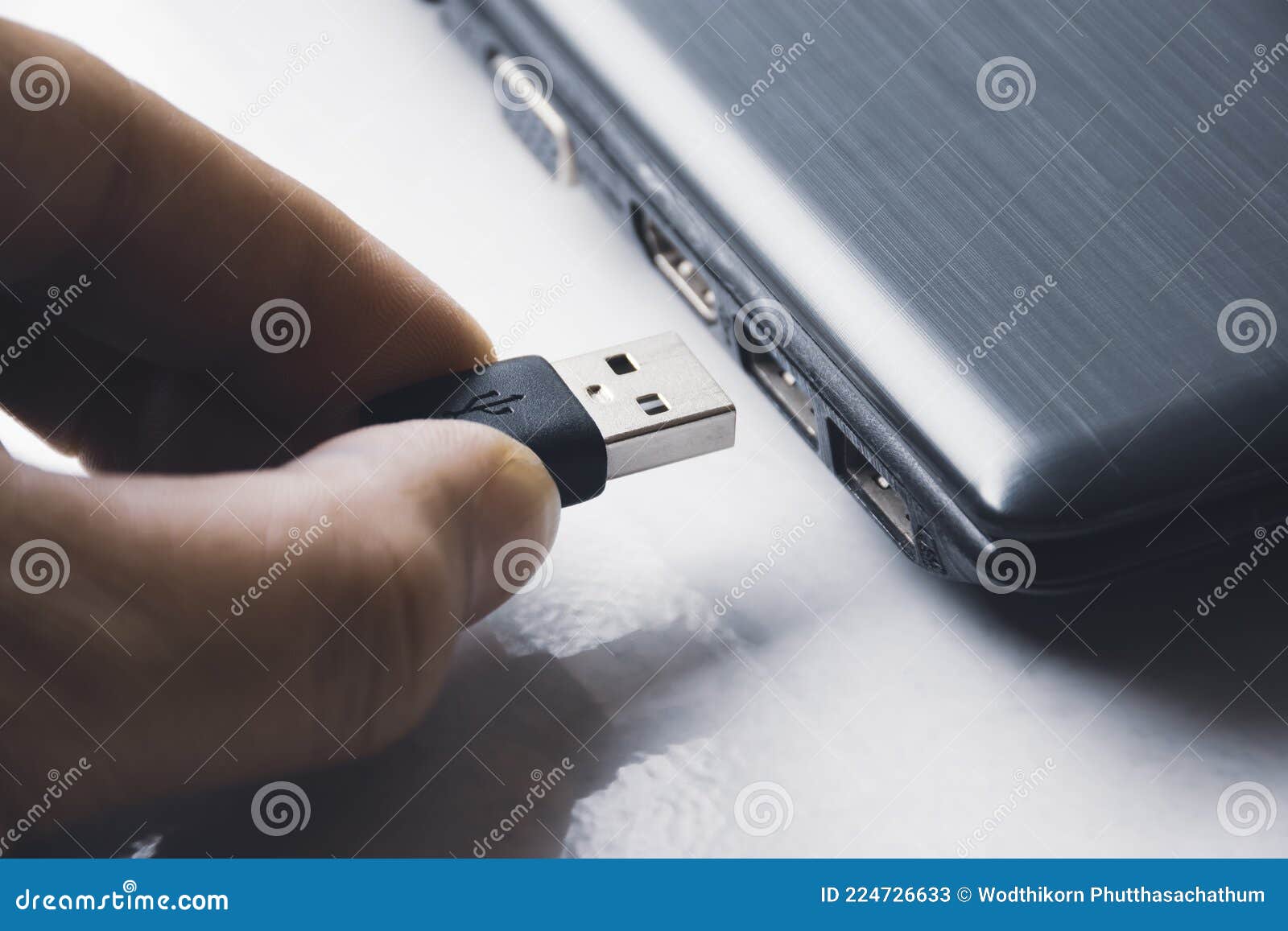 Hand Inserting USB Connecting To Usb Port Stock Image - Image of ...