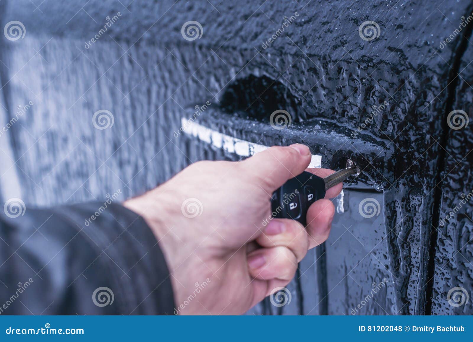 Hand inserts the key stock photo. Image of lock, locking - 81202048