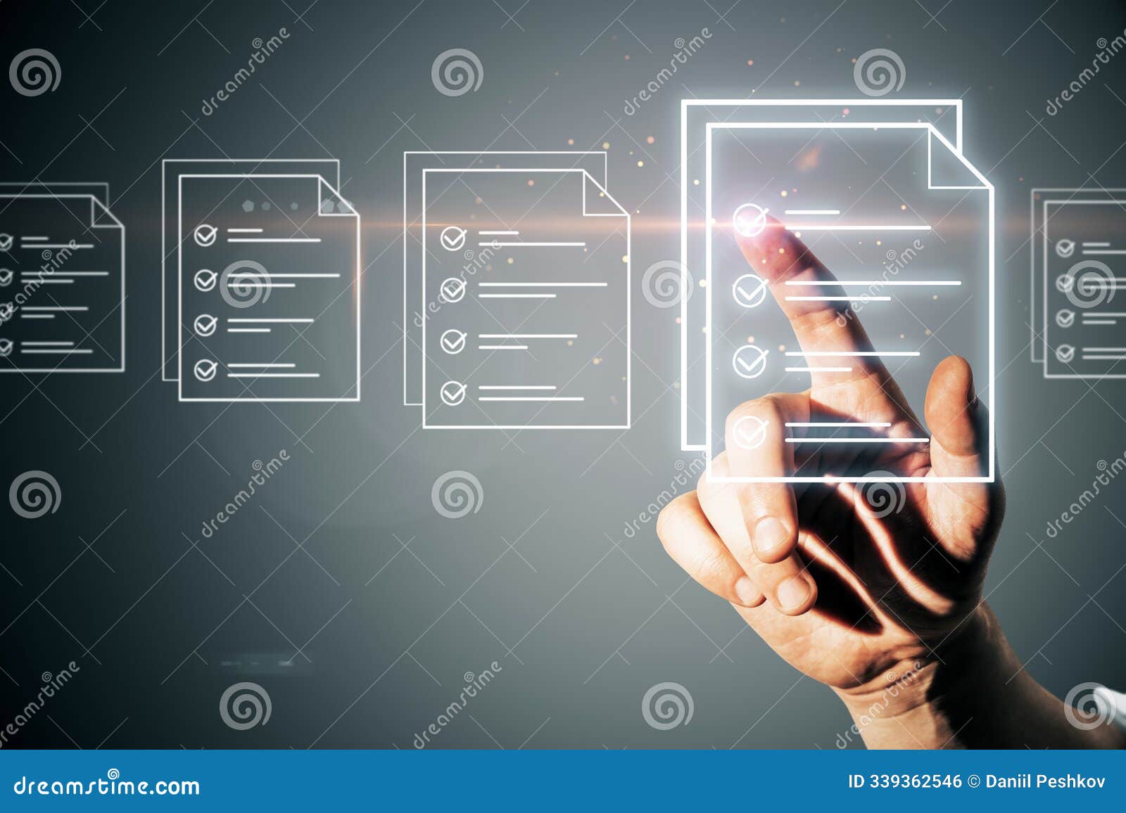 Hand Interacting with Digital Documents and Checklists in a Virtual ...
