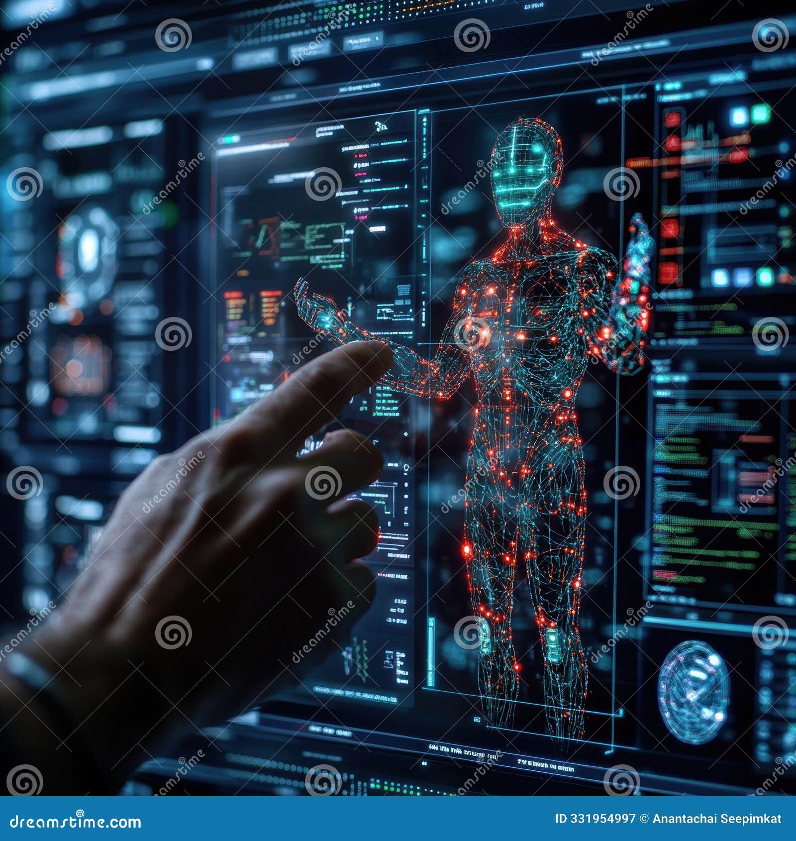 HCI - Human Computer Interface Acronym, Technology Concept Background ...