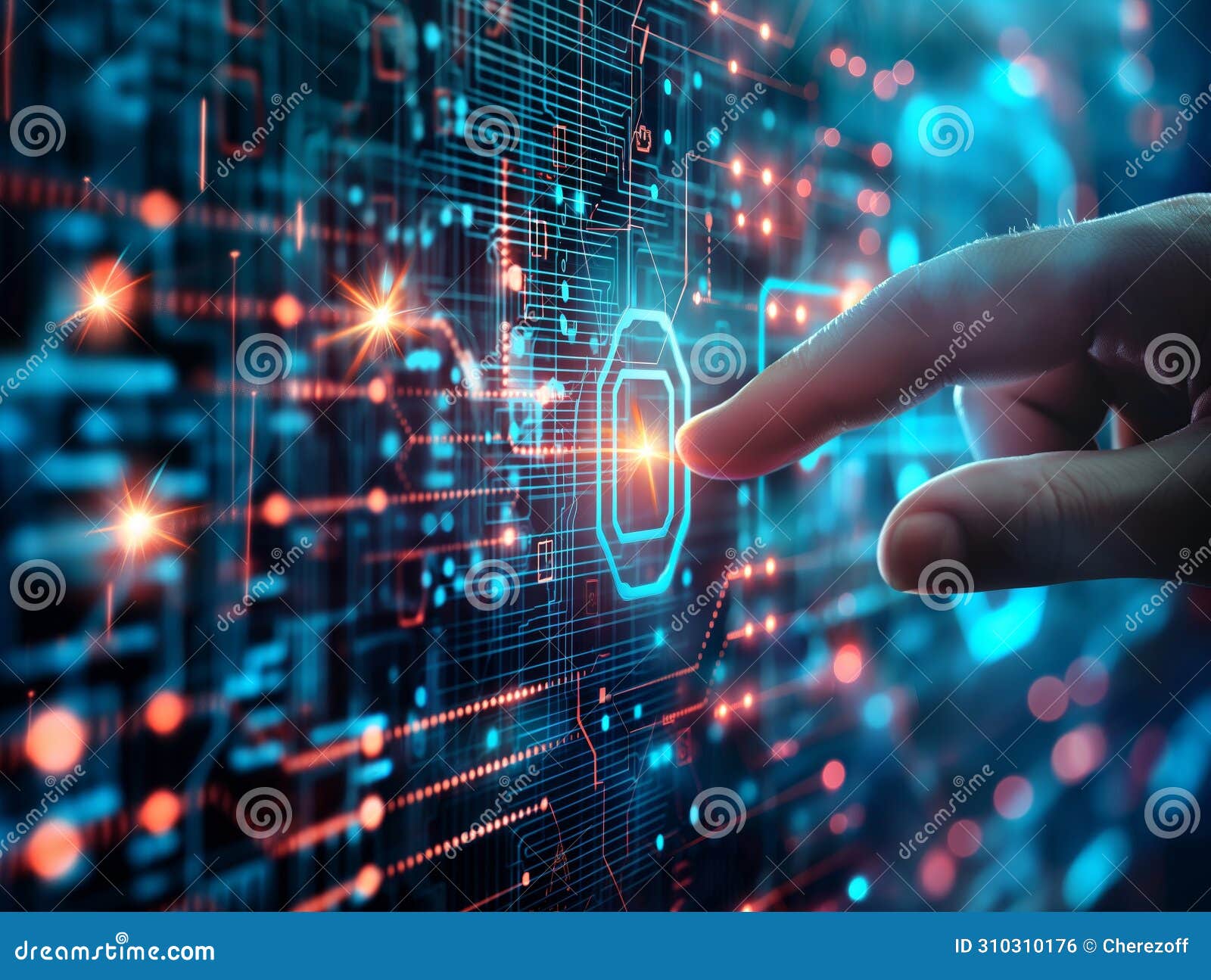 Digital Touch Activation stock photo. Image of future - 310310176