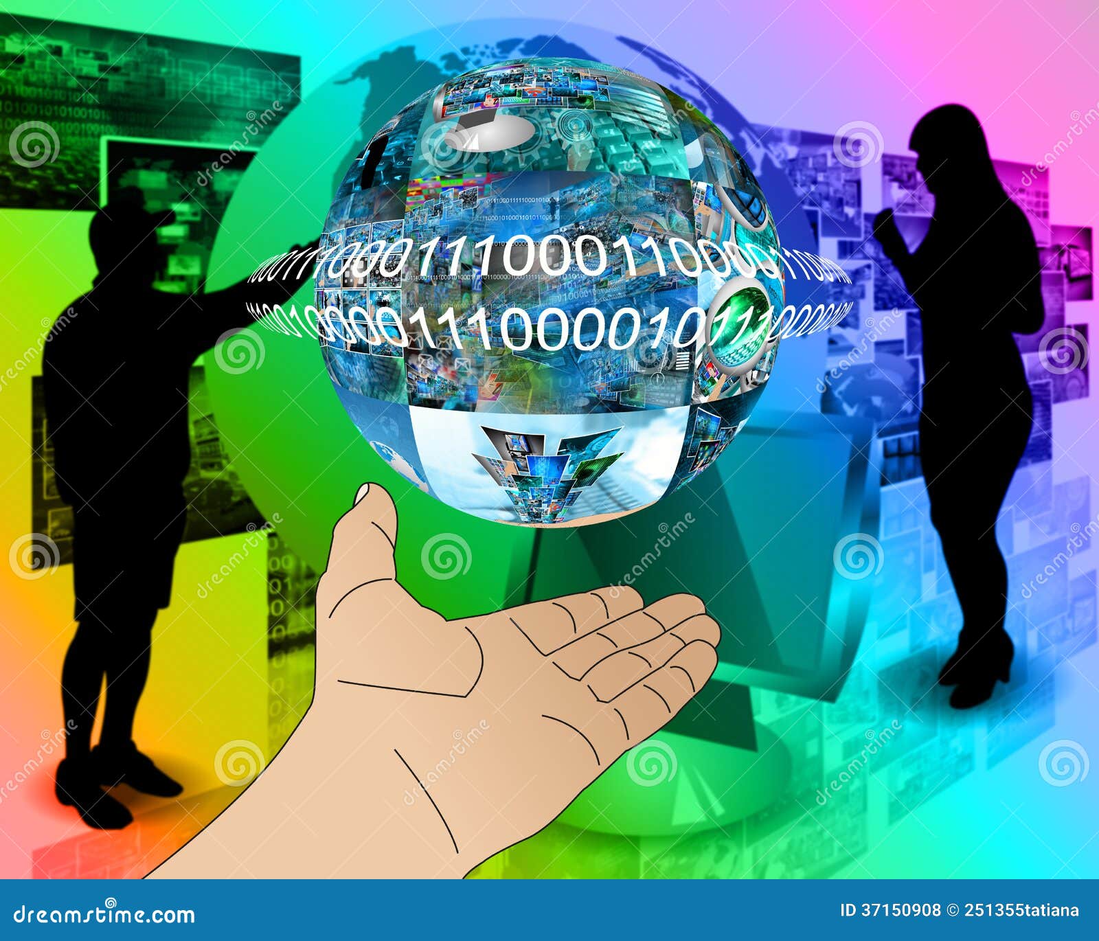 Hand of Internet stock illustration. Illustration of choice - 37150908