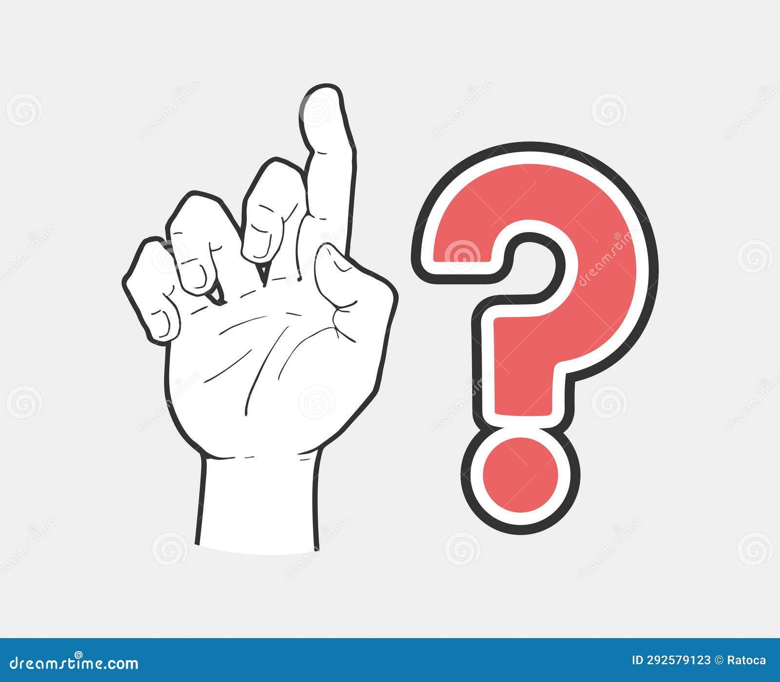 Hand with Interrogation Symbol Stock Illustration - Illustration of ...