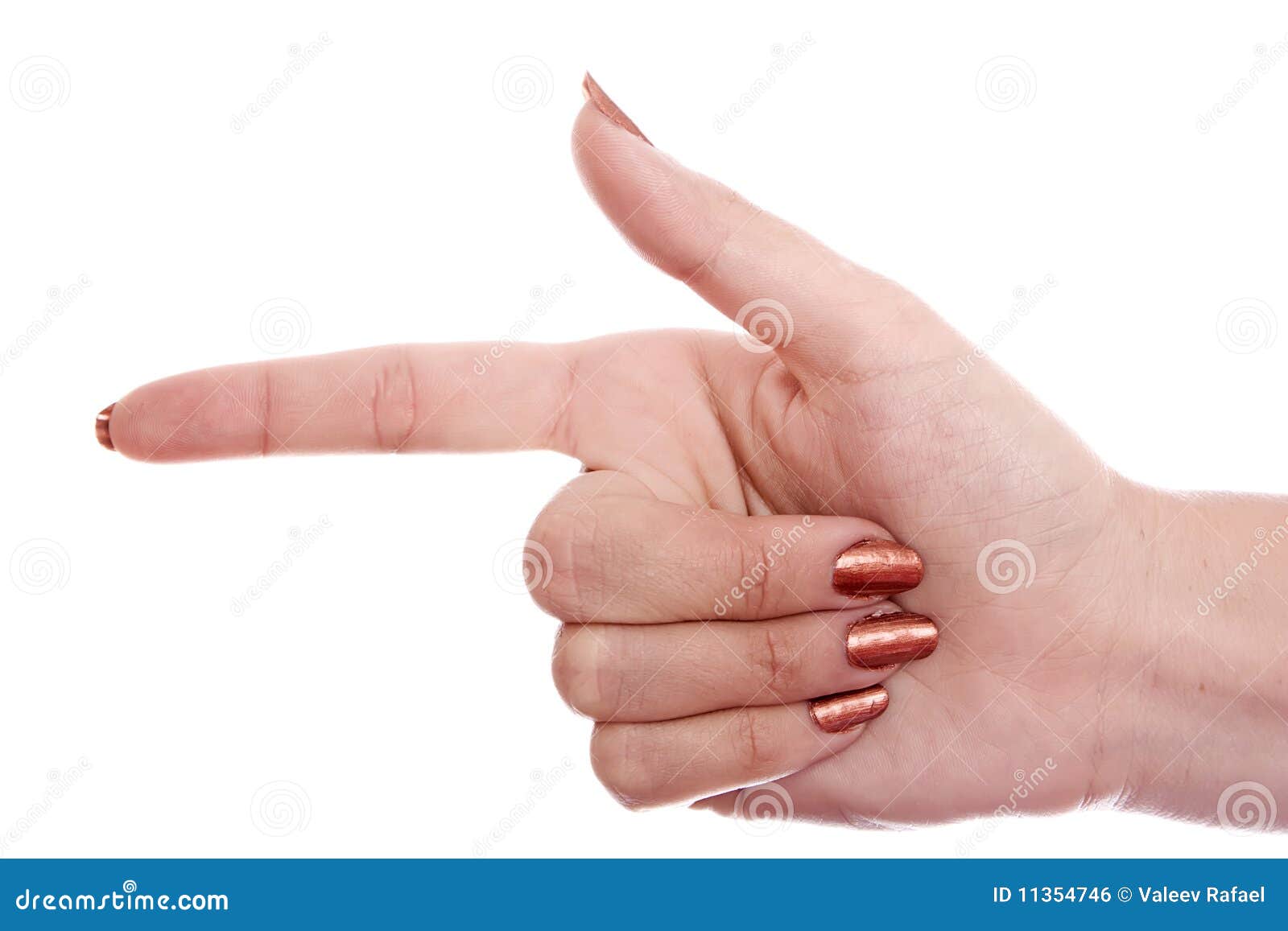 Hand Isolated on a White Background. As Gun. Stock Photo - Image of ...