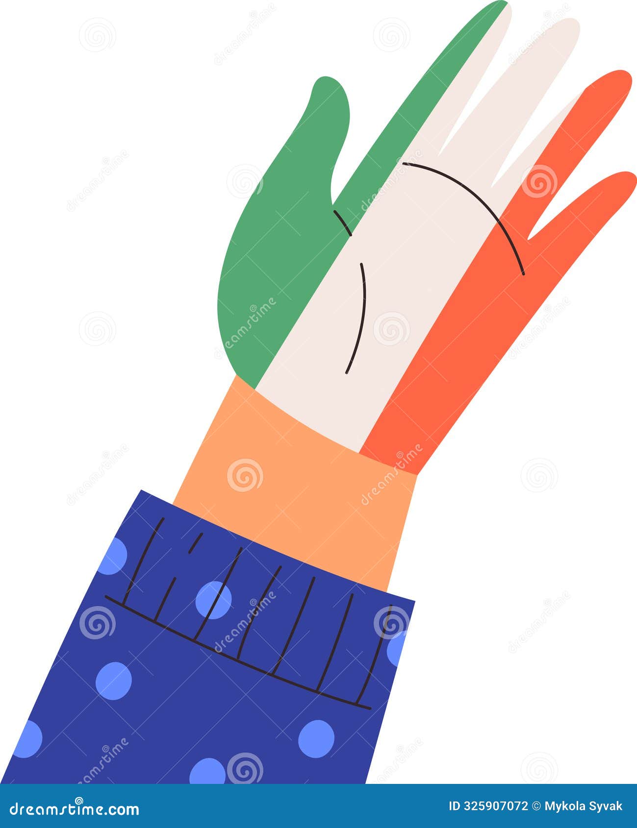 Hand with Italy Flag stock illustration. Illustration of vector - 325907072