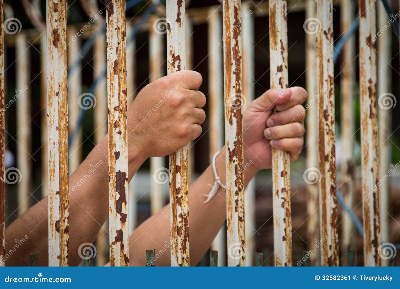 Hand in jail stock image. Image of hand, dirty, grey - 32582361