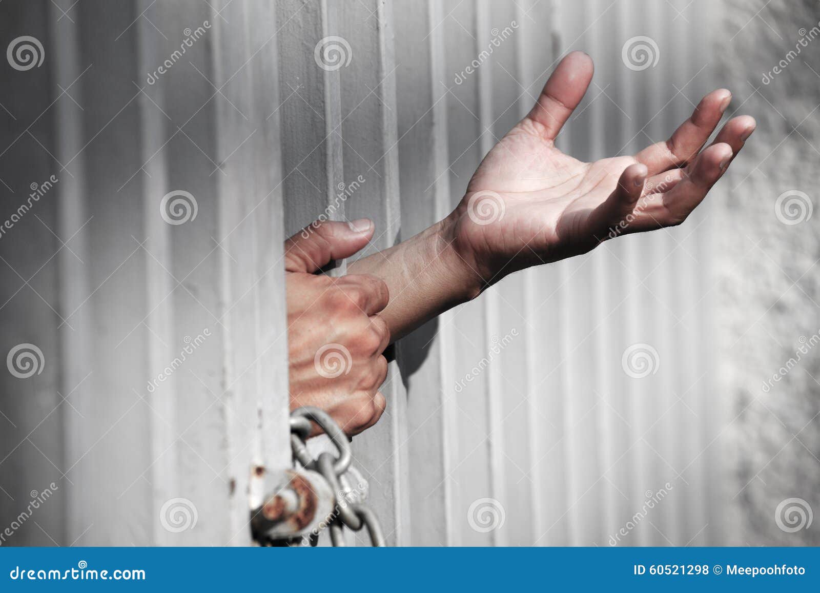 Hand in Jail stock photo. Image of arrest, cage, justice - 60521298