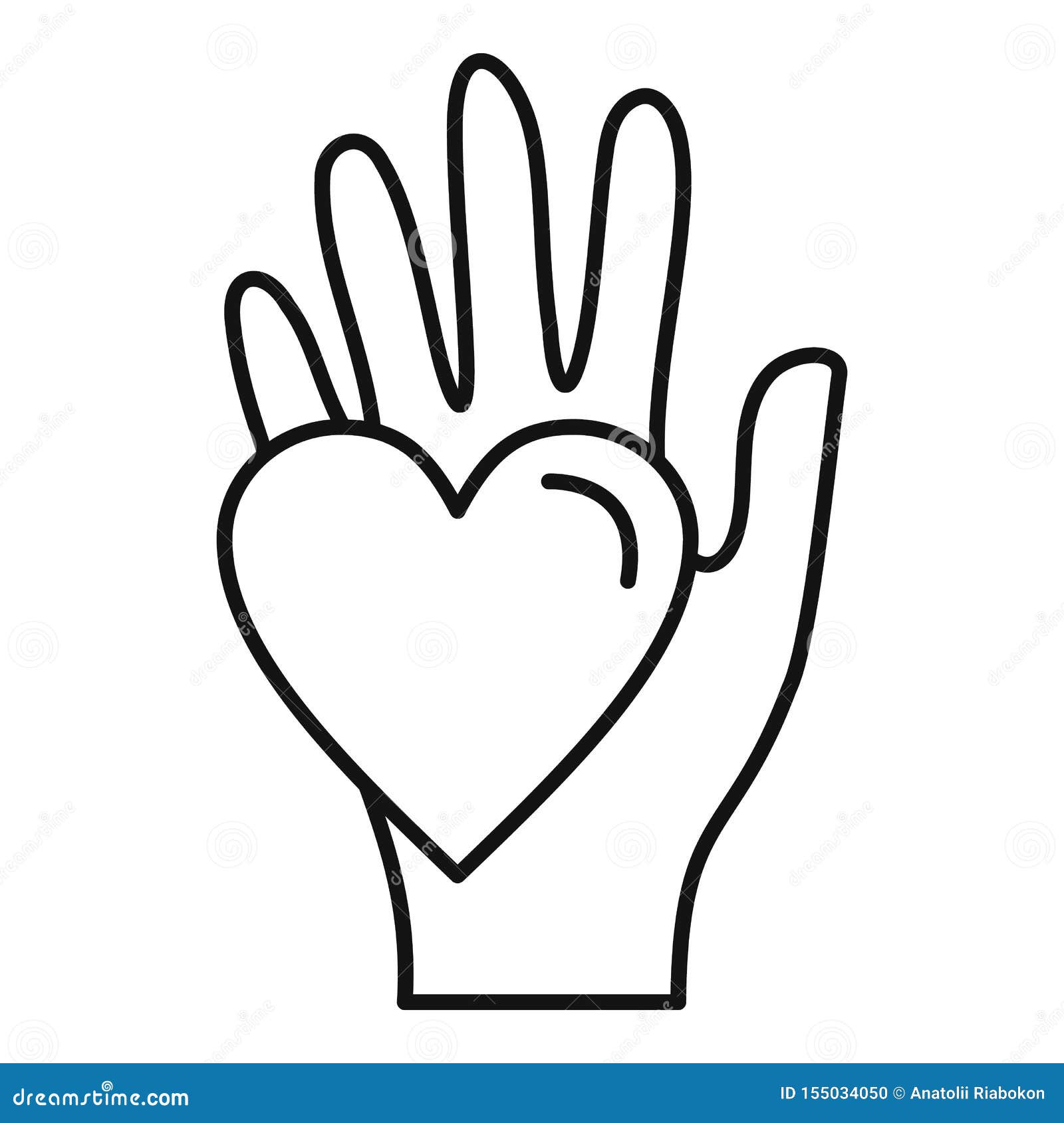 Hand Keep Heart Icon, Outline Style Stock Vector - Illustration of icon ...