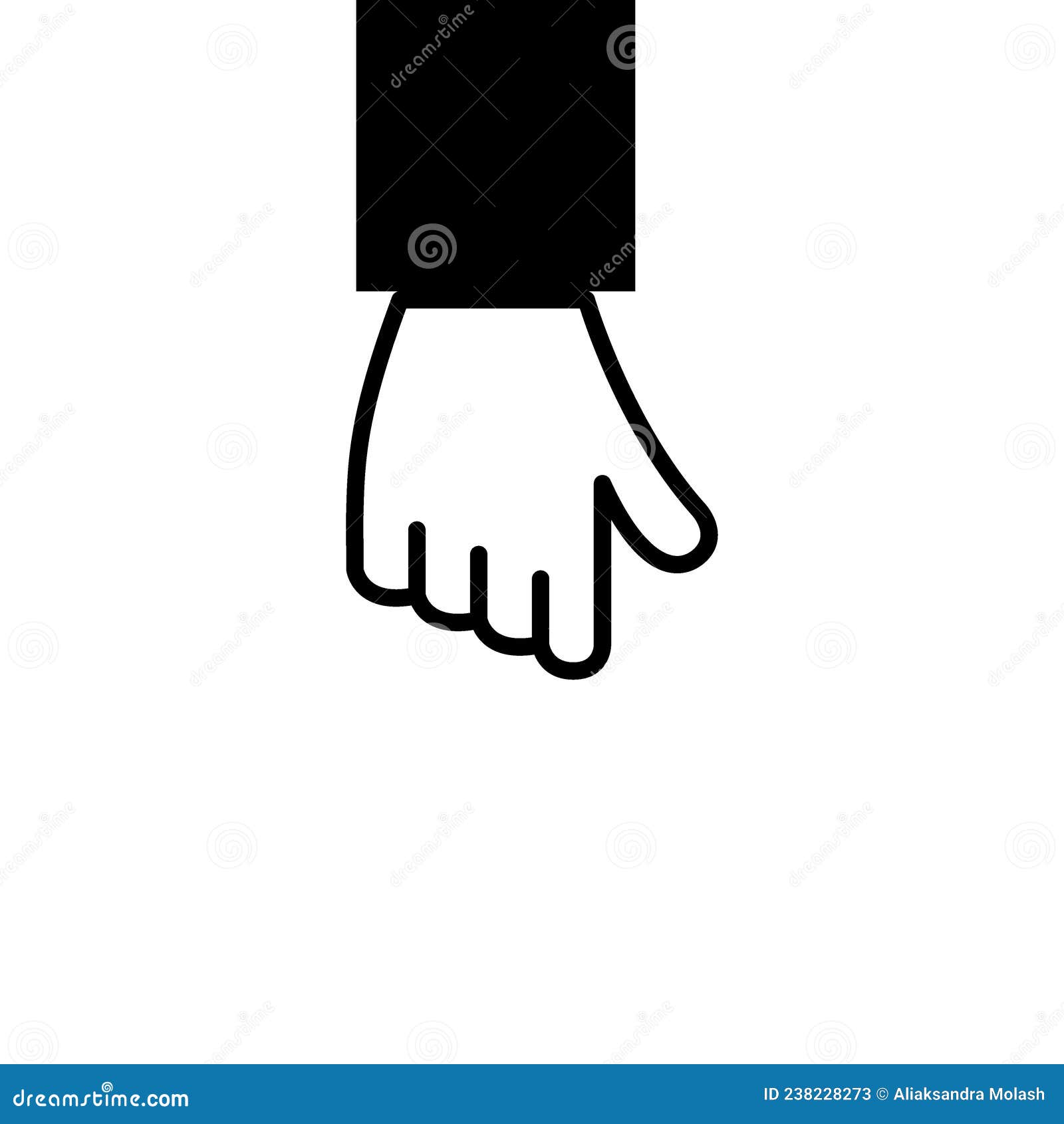 Hand Keep Icon Cursor Isolated on White Stock Illustration ...