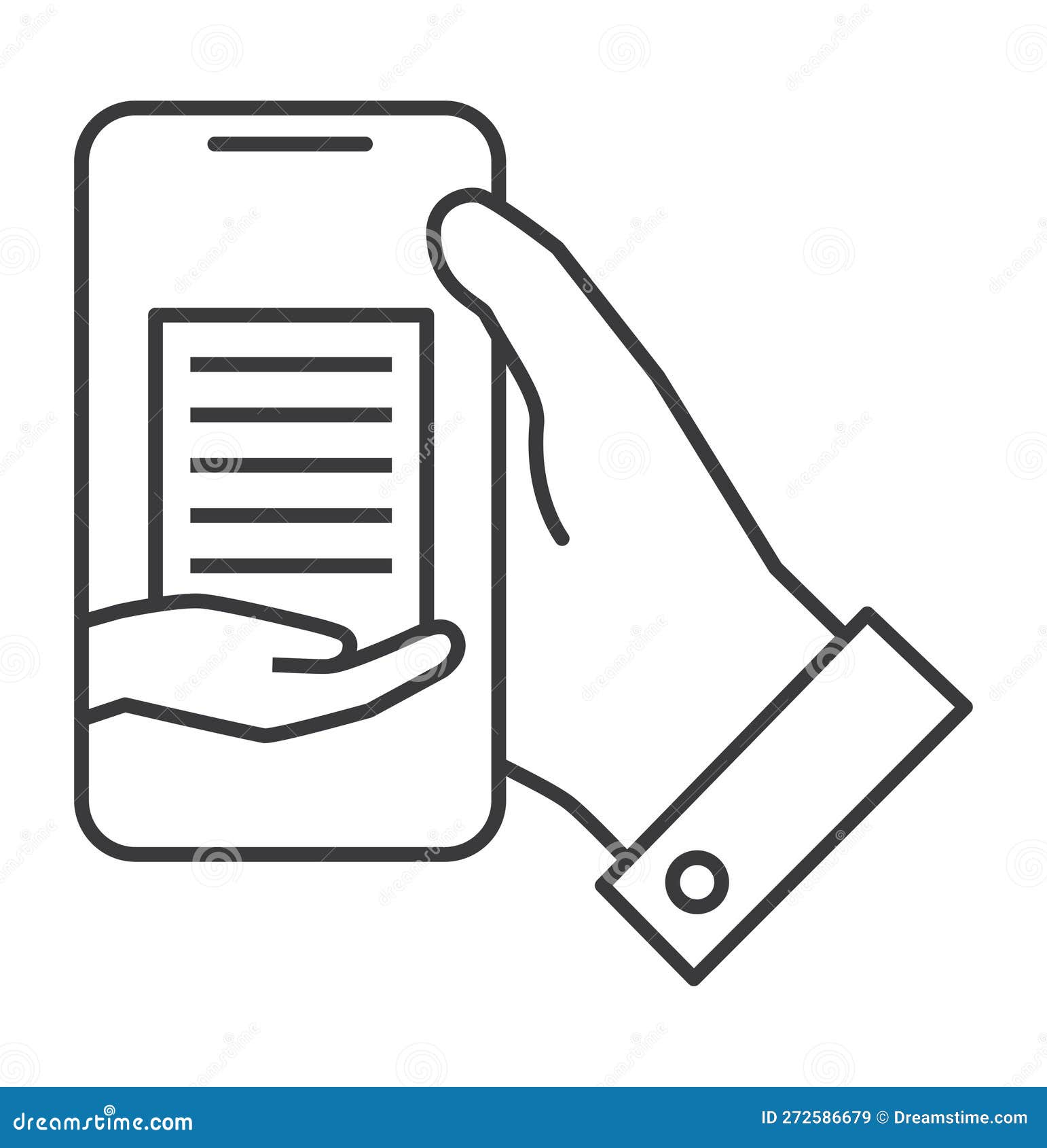 Hand Keep Smartphone Document Stock Vector - Illustration of smart ...