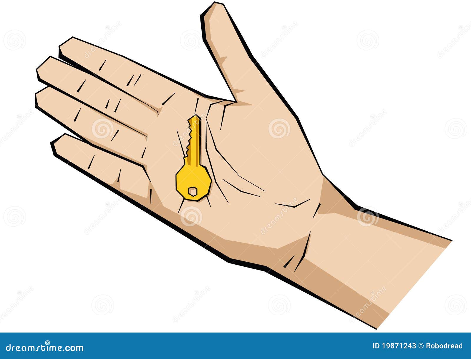 Hand Key stock vector. Illustration of sell, give, human - 19871243