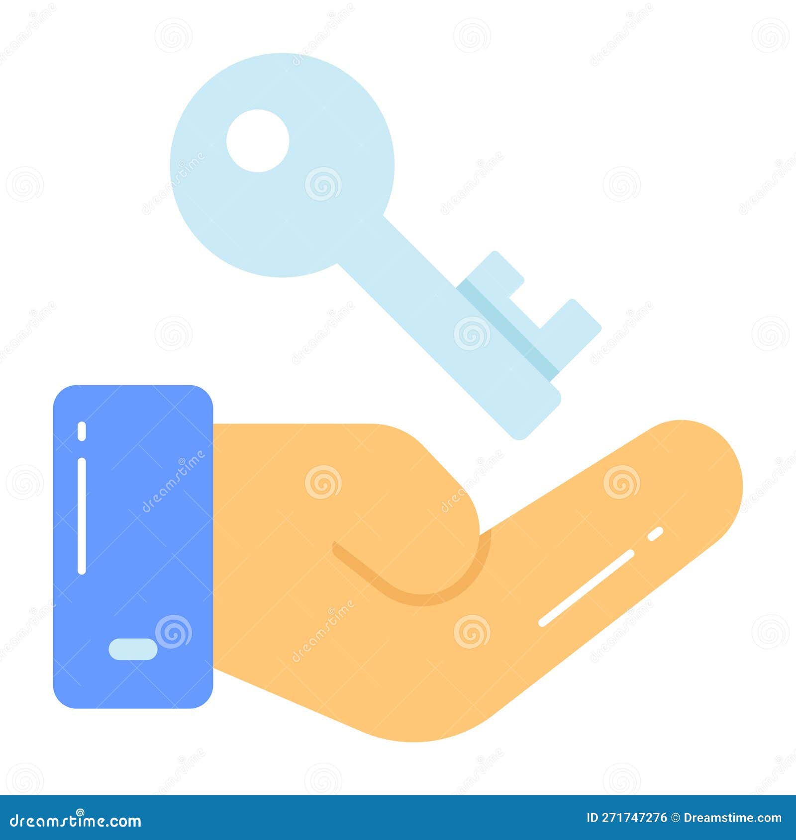 Hand with Key Denoting Vector of Key Handover in Modern Style Stock ...