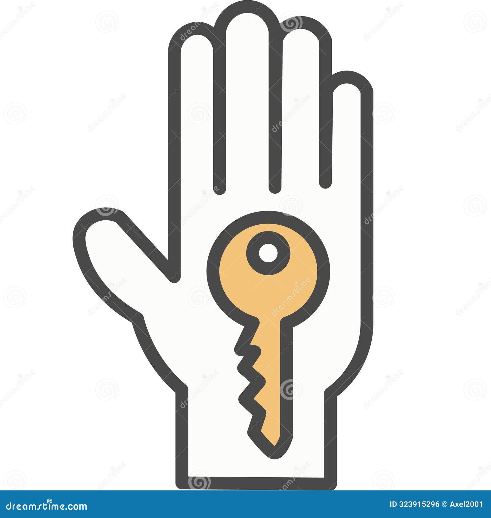 Hand with Key from House Vector Icon Stock Illustration - Illustration ...